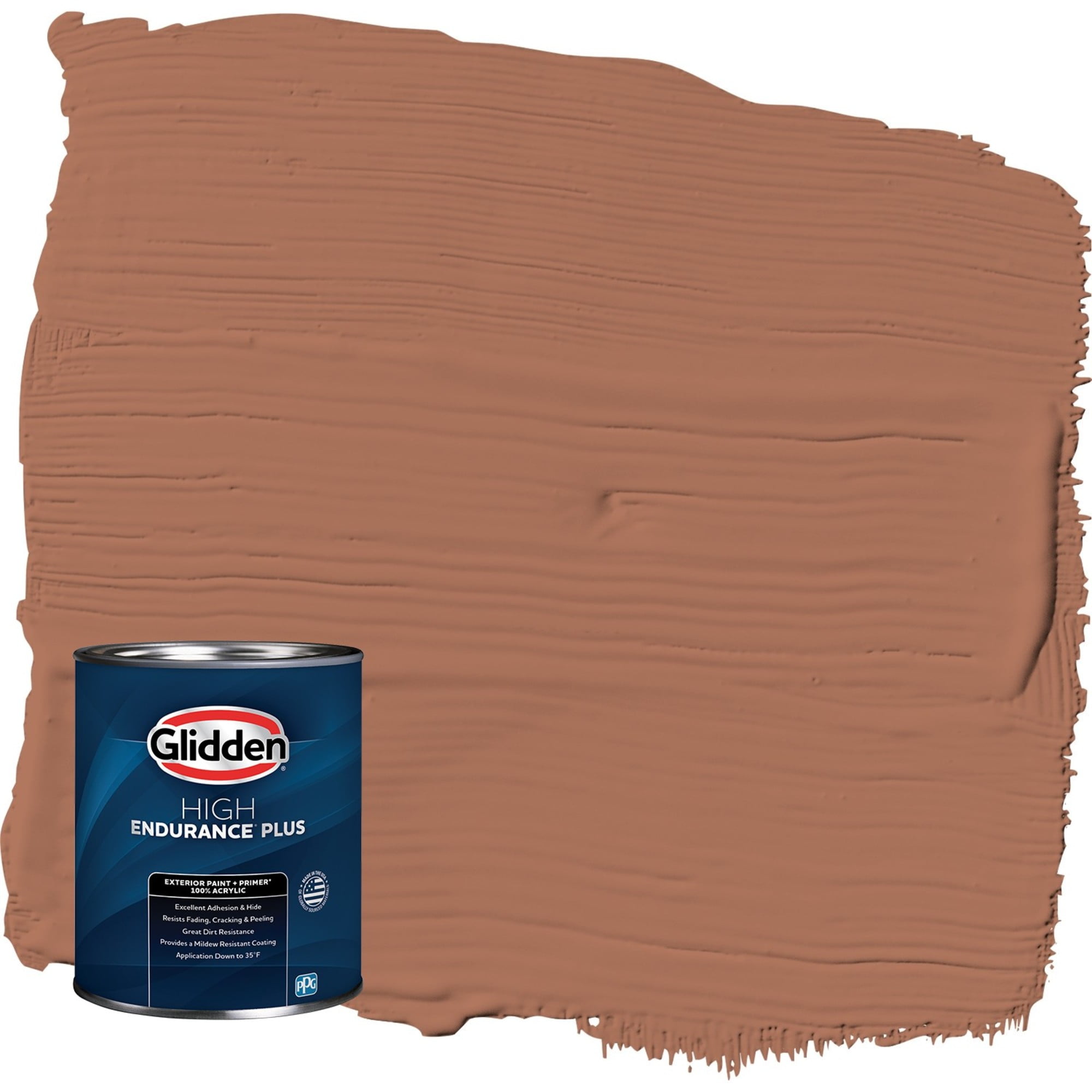 Glidden HEP Nutmeg / Brown Satin Exterior Paint with Primer, 1 Quart ...