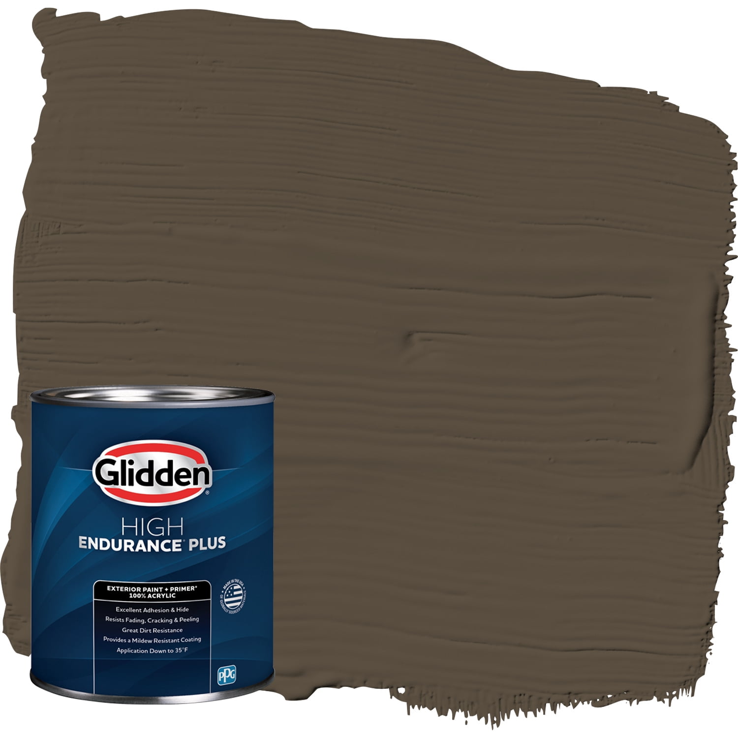 Glidden HEP Exterior Paint + Primer Satin, Afternoon Tea / Brown, 1 ...