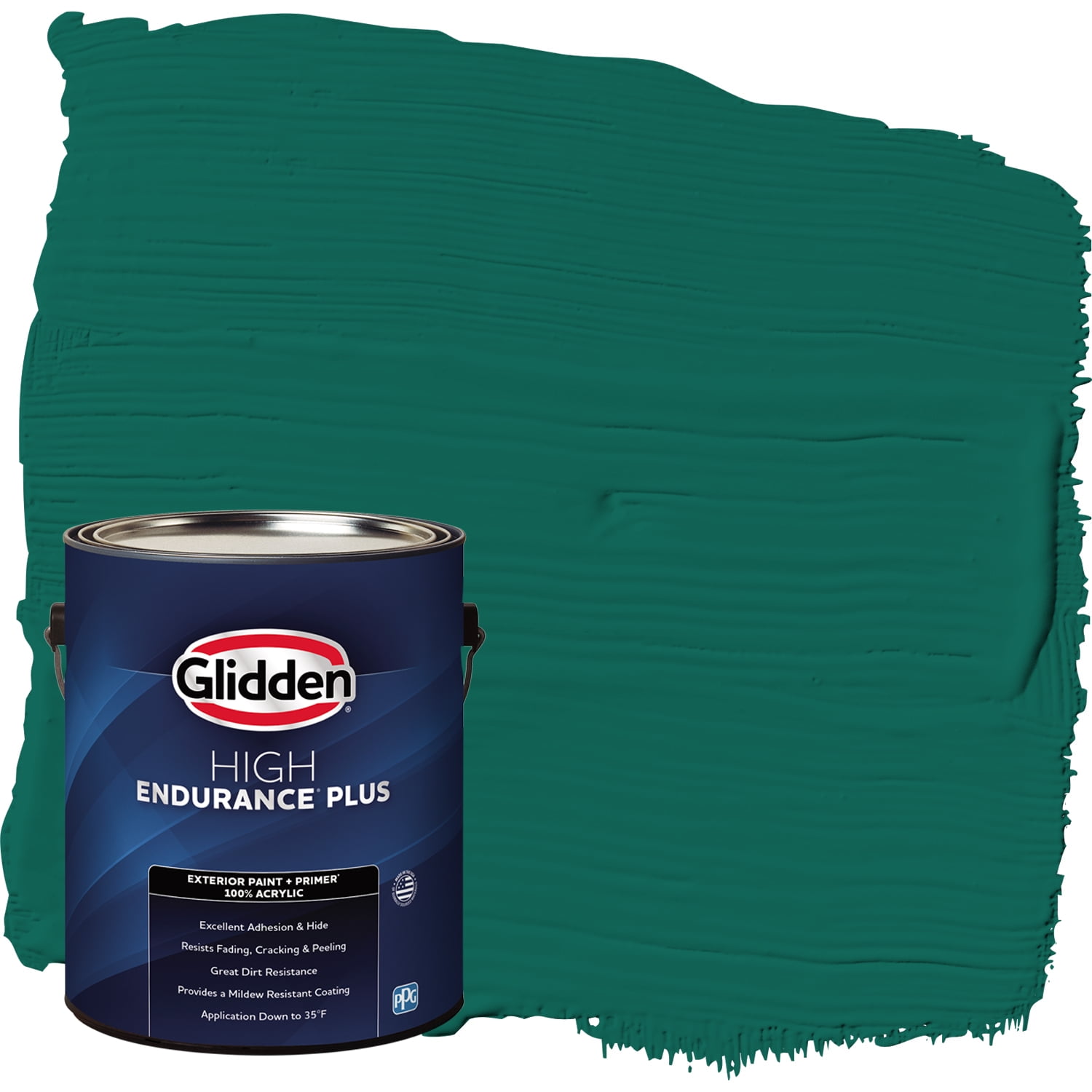 Glidden HEP Exterior Paint + Primer Satin, Deep Veridian / Green, 1 ...
