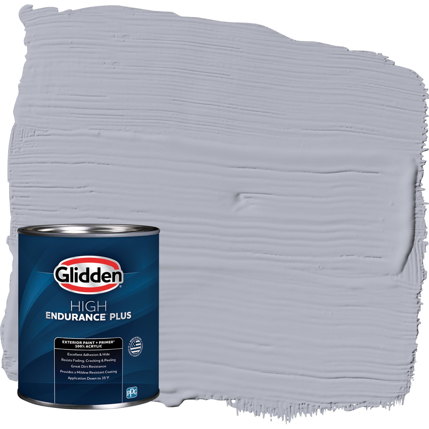 Glidden HEP Exterior Paint + Primer Satin, Glistening Gray / Grey, 1 ...