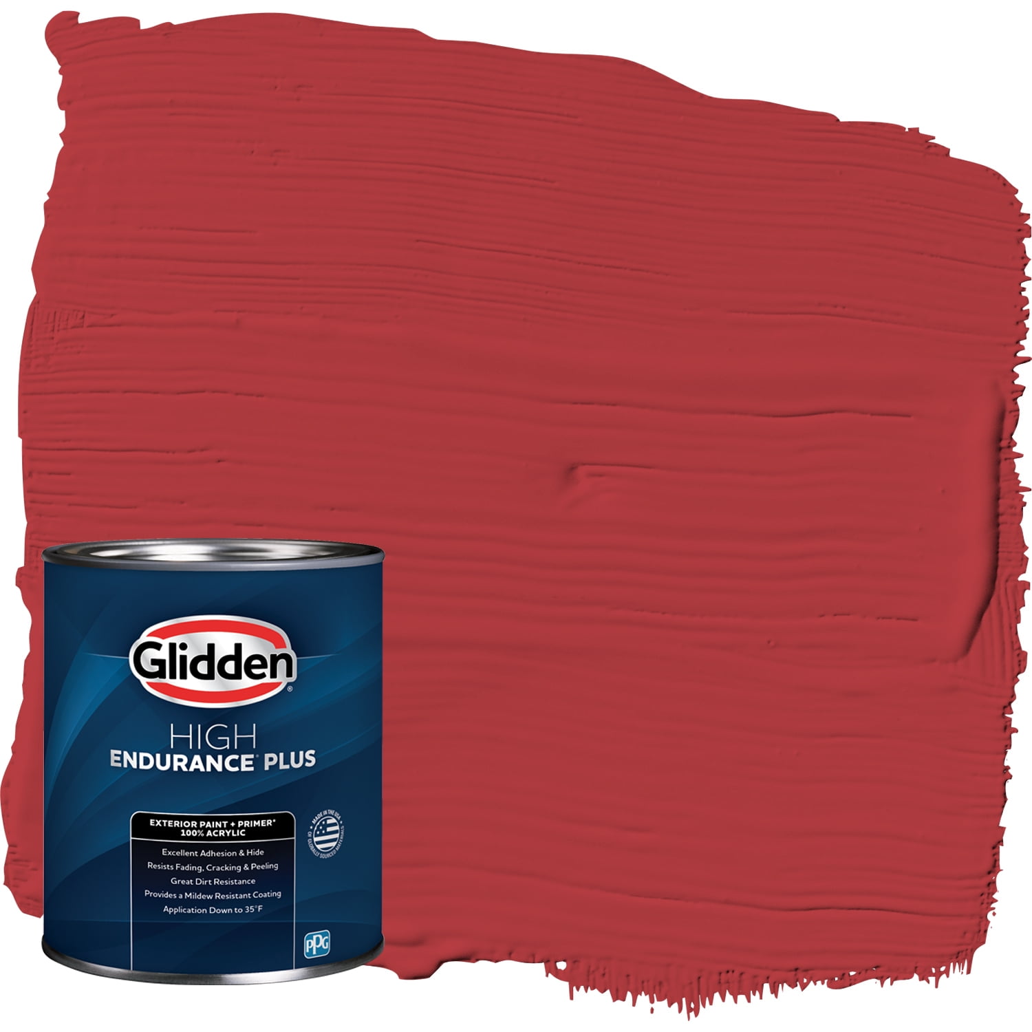Glidden HEP Exterior Paint + Primer Semi-Gloss, Red Gumball / Red, 1 ...