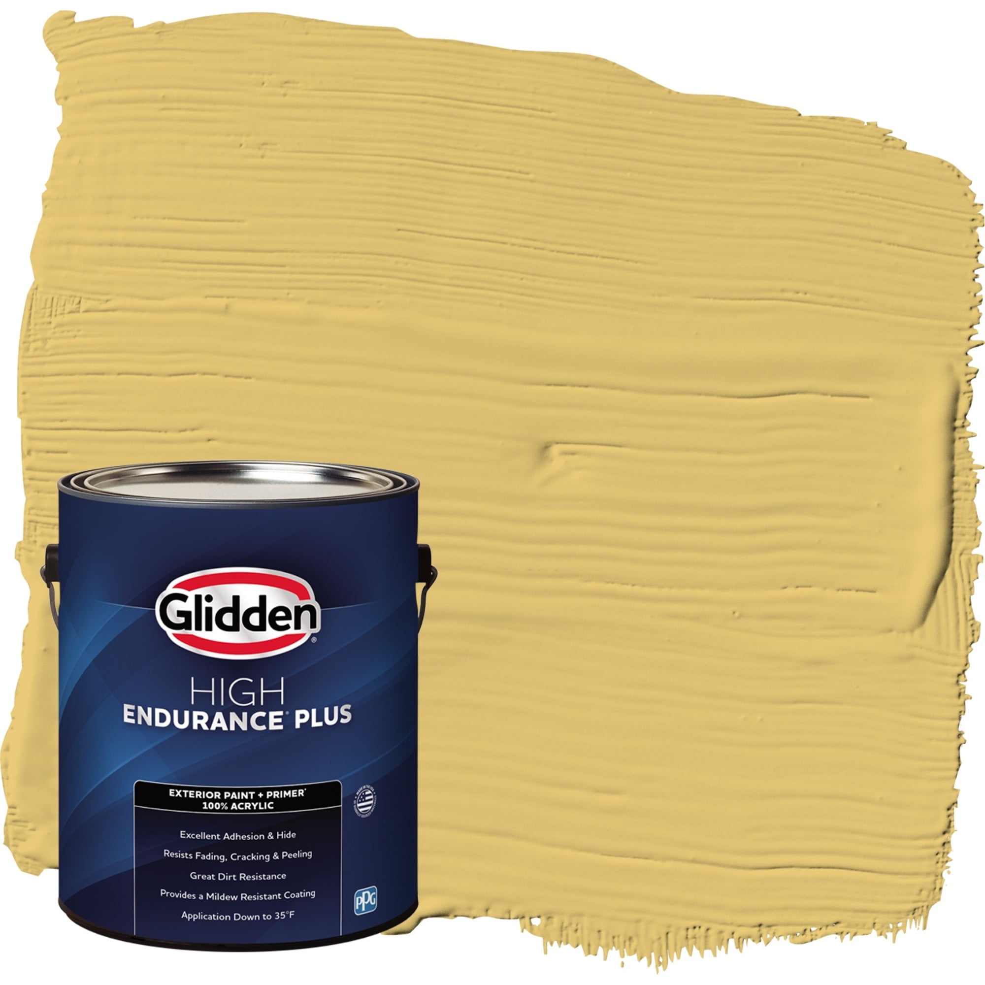 Glidden HEP Exterior Paint & Primer Tropical Siesta / Yellow, Semi ...