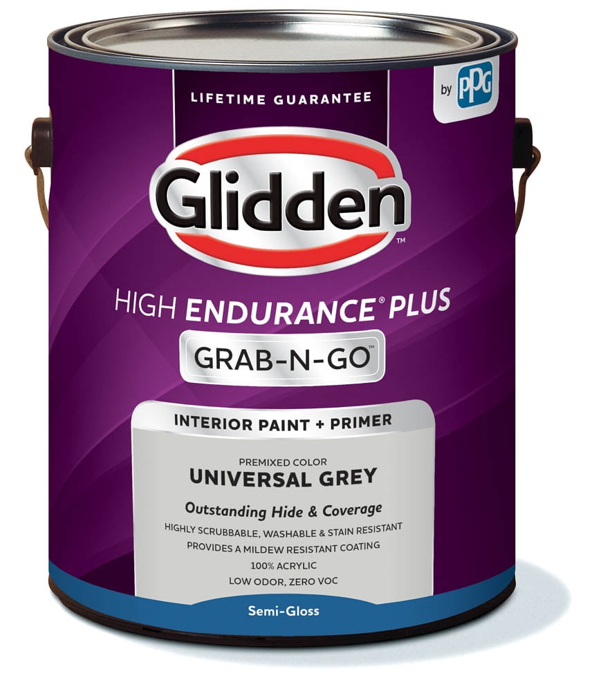 Glidden HEP Grab-N-Go Interior Paint & Primer, Universal Grey, 1 Gallon ...