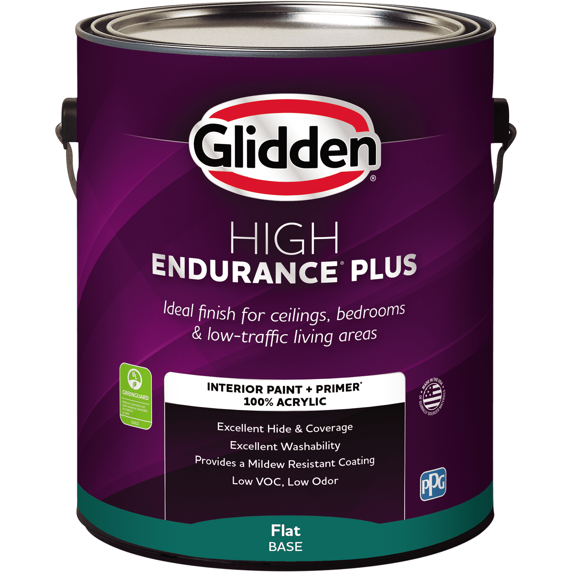 Glidden HEP Interior Paint + Primer All-In-One Flat, Tintable Base, 1 ...