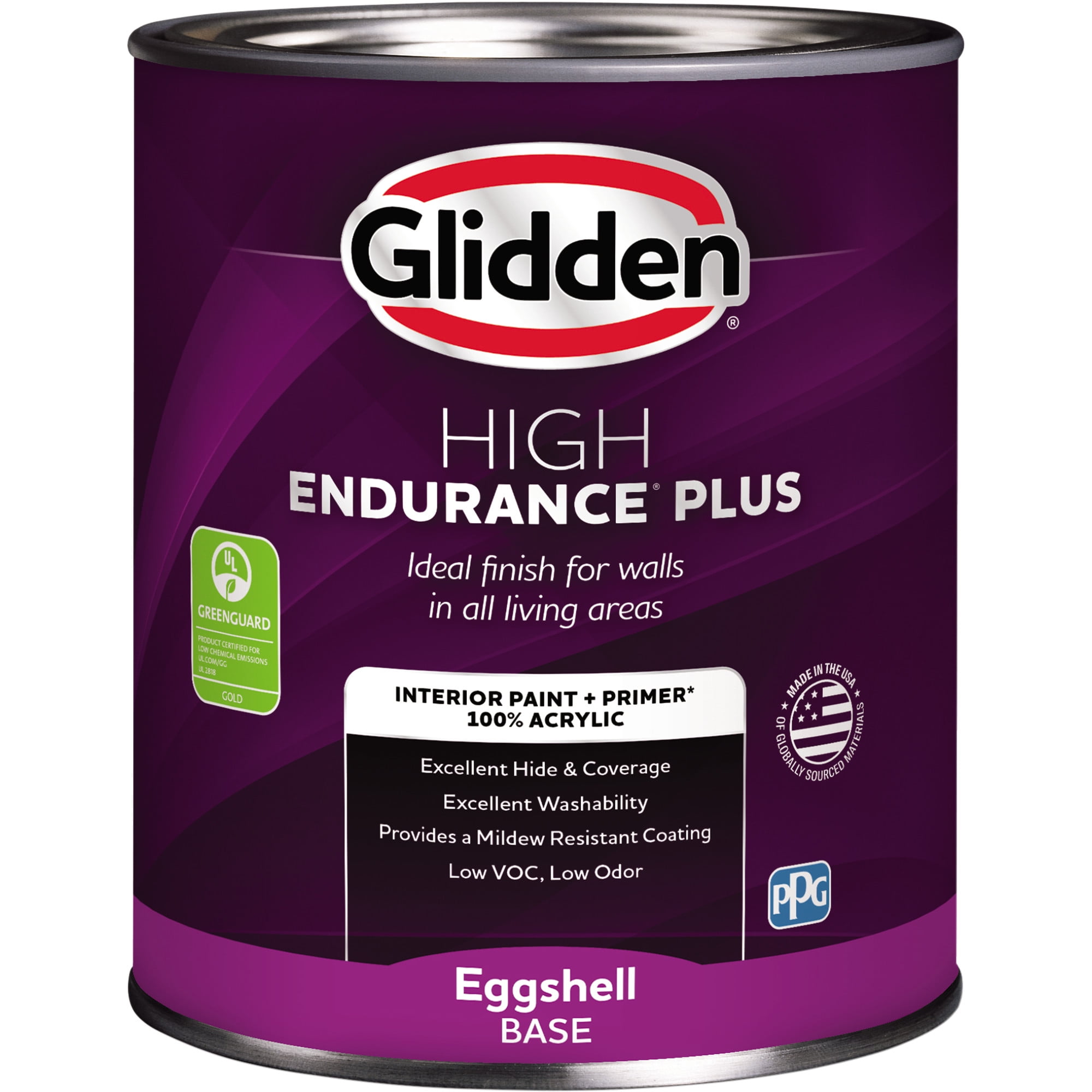 Glidden HEP Interior Paint & Primer Delicate White, Eggshell, 1 Quart ...