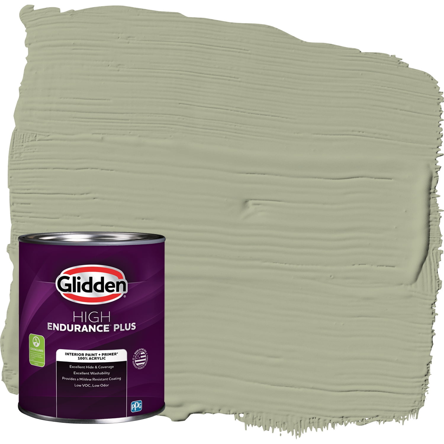Glidden HEP Interior Paint + Primer Olive Sprig / Green, Flat, 1 Quart ...