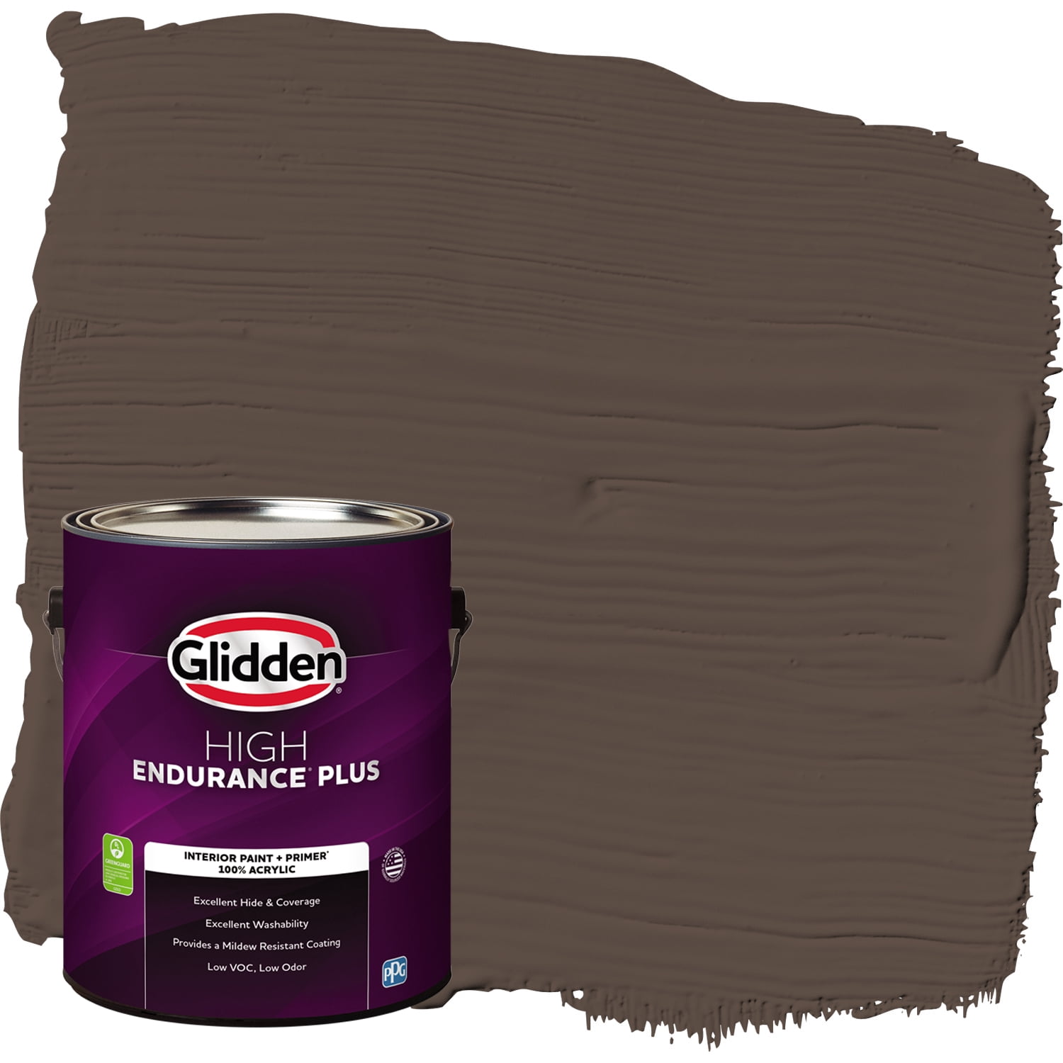 Glidden HEP Interior Paint + Primer Sarsaparilla / Brown, Flat, 1 ...