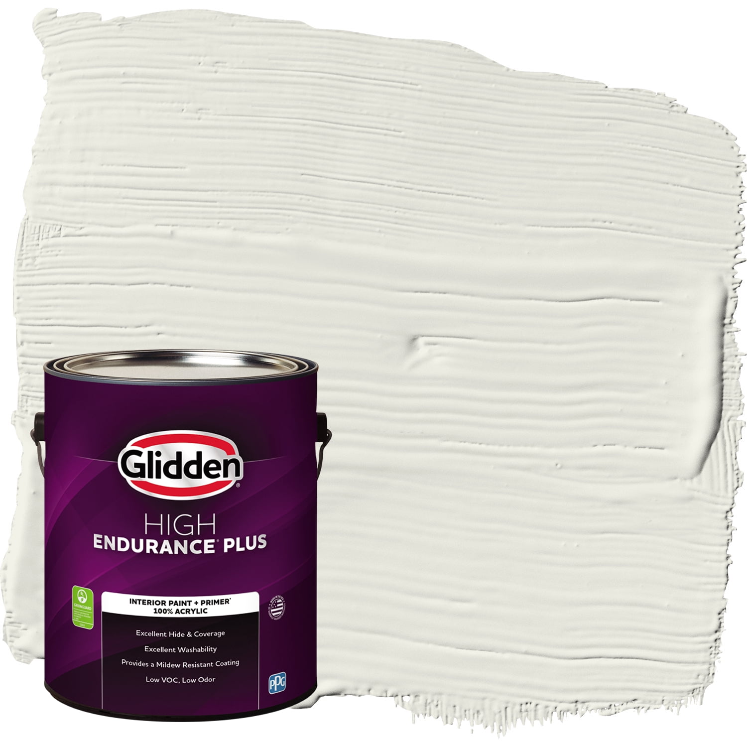 Glidden HEP Interior Paint + Primer Silvery Moon / Gray, Flat, 1 Gallon ...