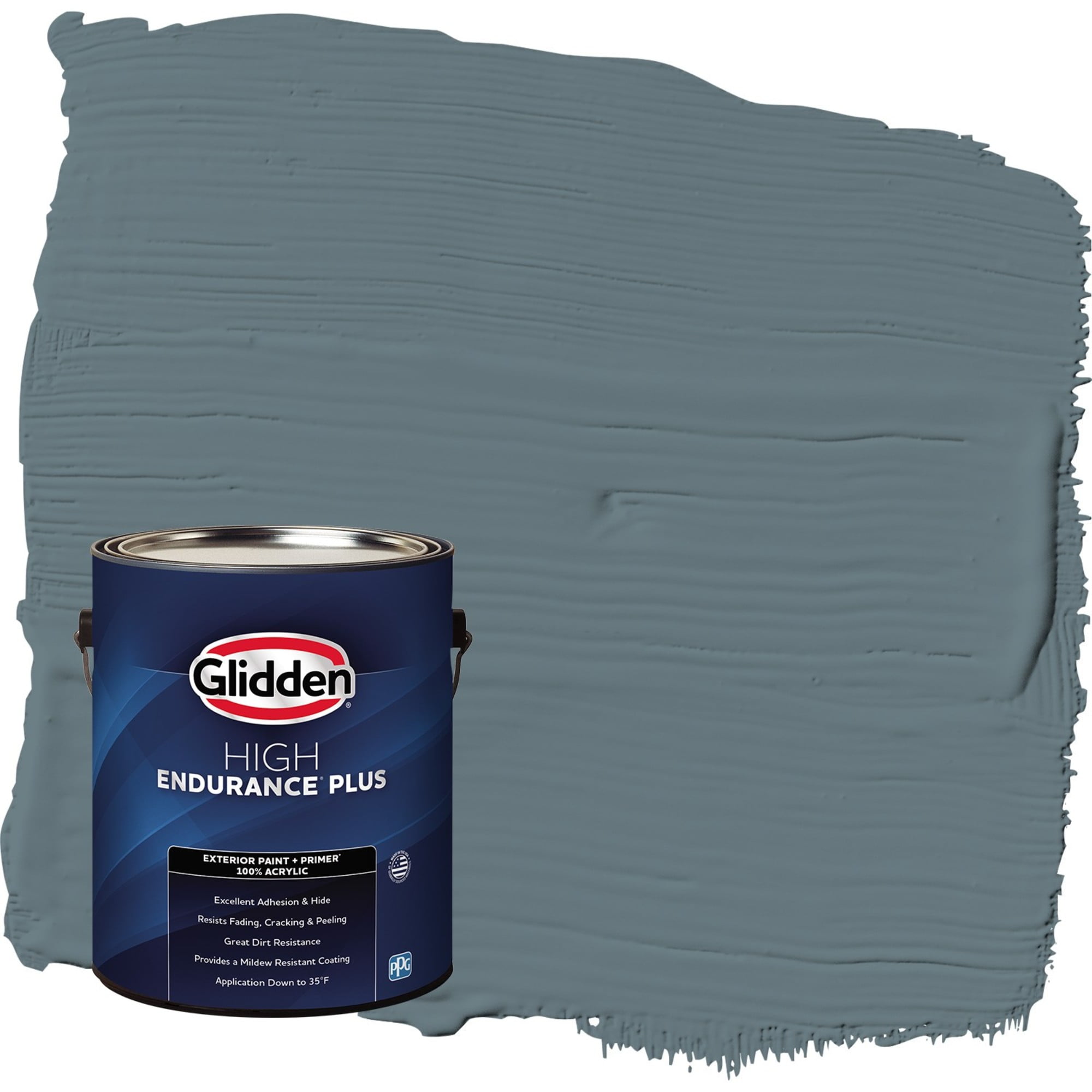 Glidden HEP Night Rendezvous / Blue Flat Exterior Paint with Primer, 1 ...