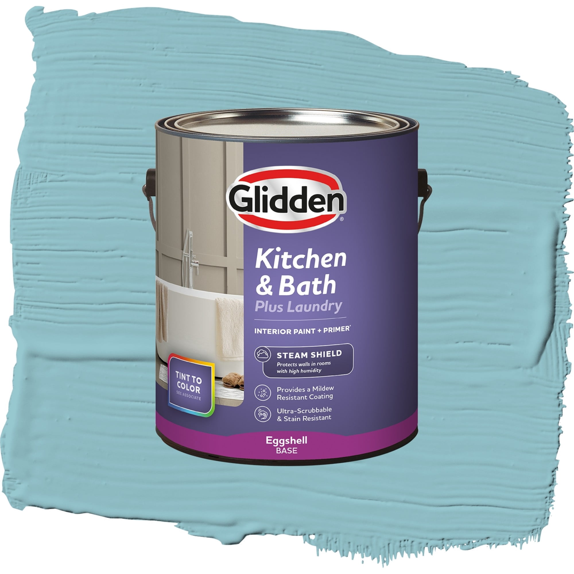 Glidden Glidden Kitchen Bath and Laundry Kingston Aqua / Blue, Eggshell ...