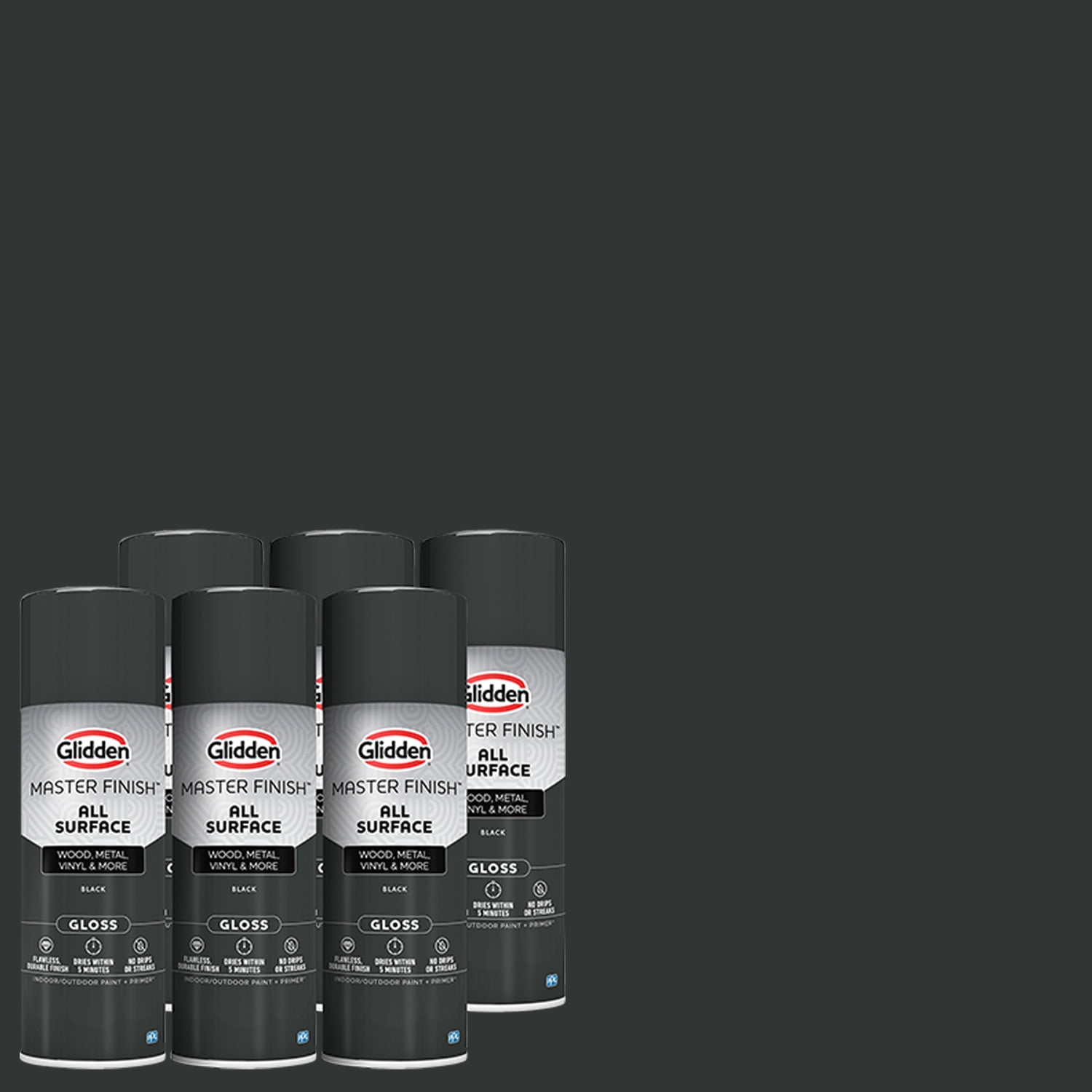 Glidden Master Finish 12 oz. Gloss Black Interior/Exterior All Surface ...