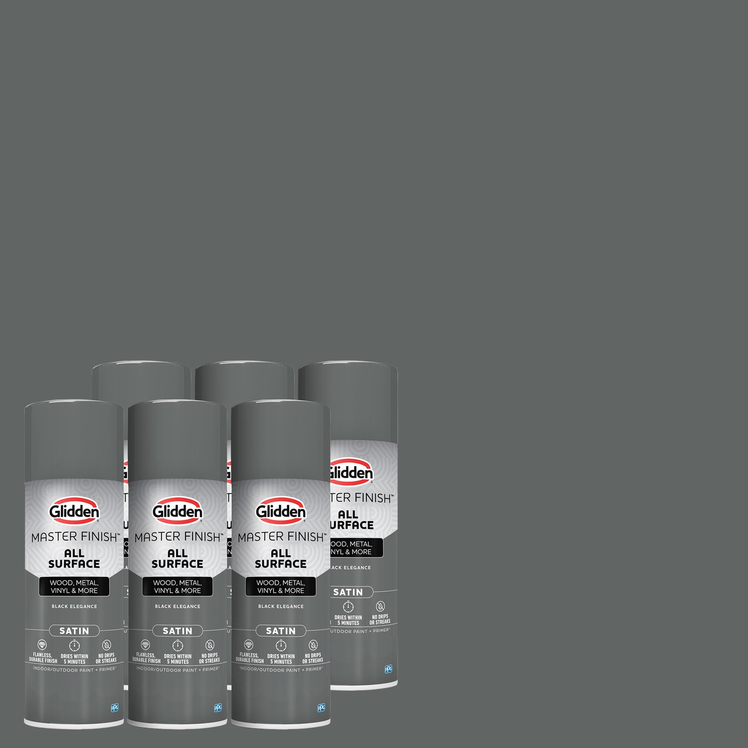 Glidden Master Finish 12 oz. Satin Black Elegance Interior/Exterior All ...