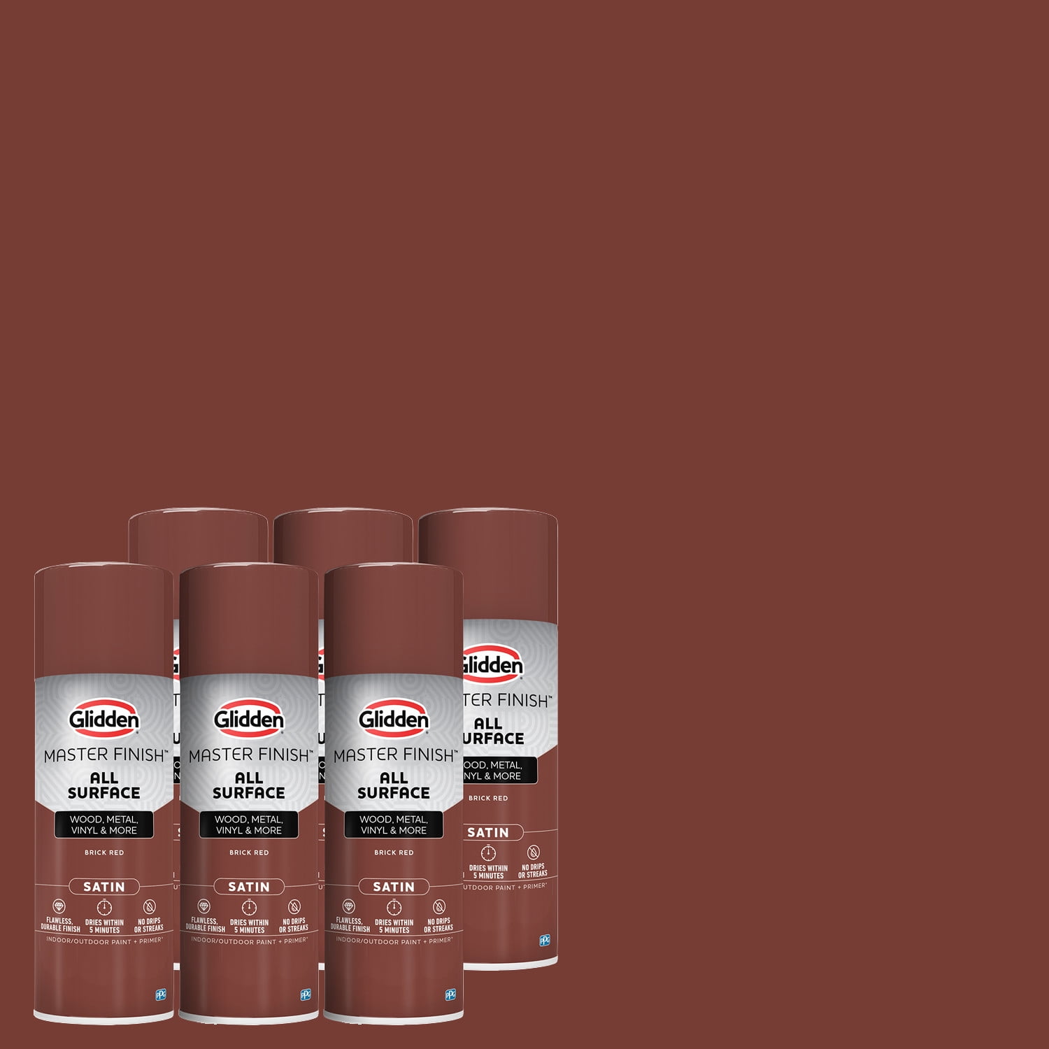 Glidden Master Finish 12 oz. Satin Brick Red Interior/Exterior All ...