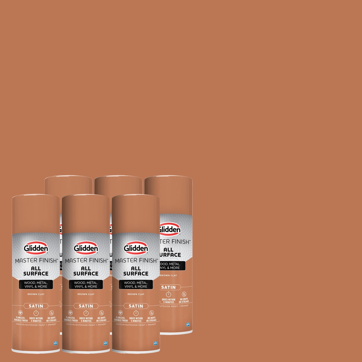 Glidden Master Finish 12 oz. Satin Brown Clay Interior/Exterior All ...