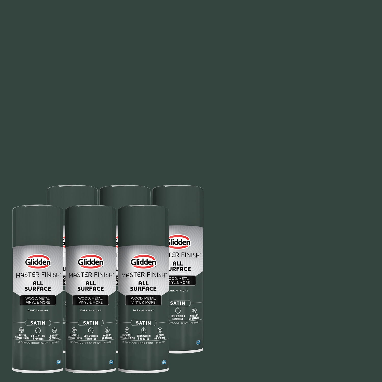 Glidden Master Finish 12 oz. Satin Dark As Night Interior/Exterior All ...