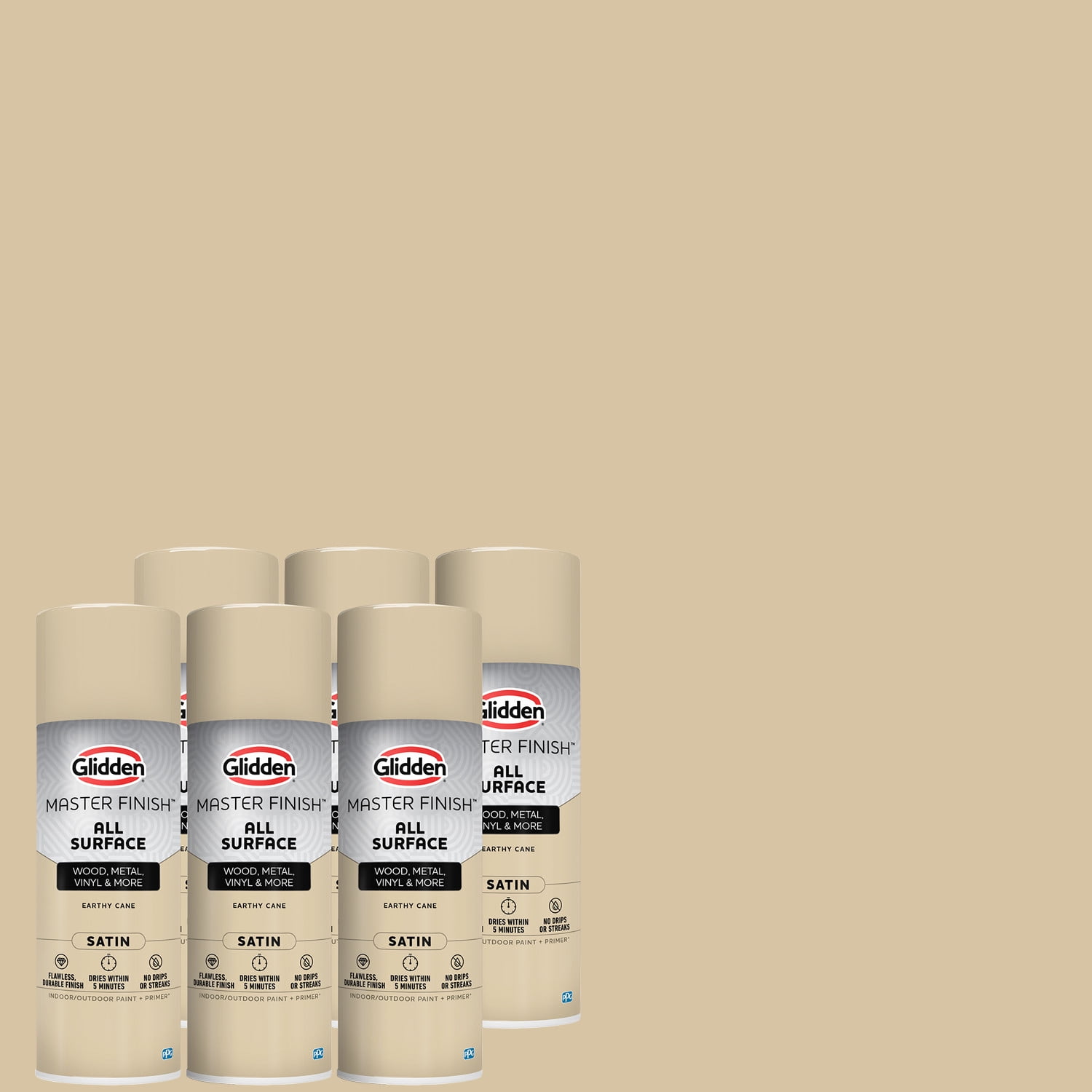 Glidden Master Finish 12 oz. Satin Earthy Cane Interior/Exterior All ...