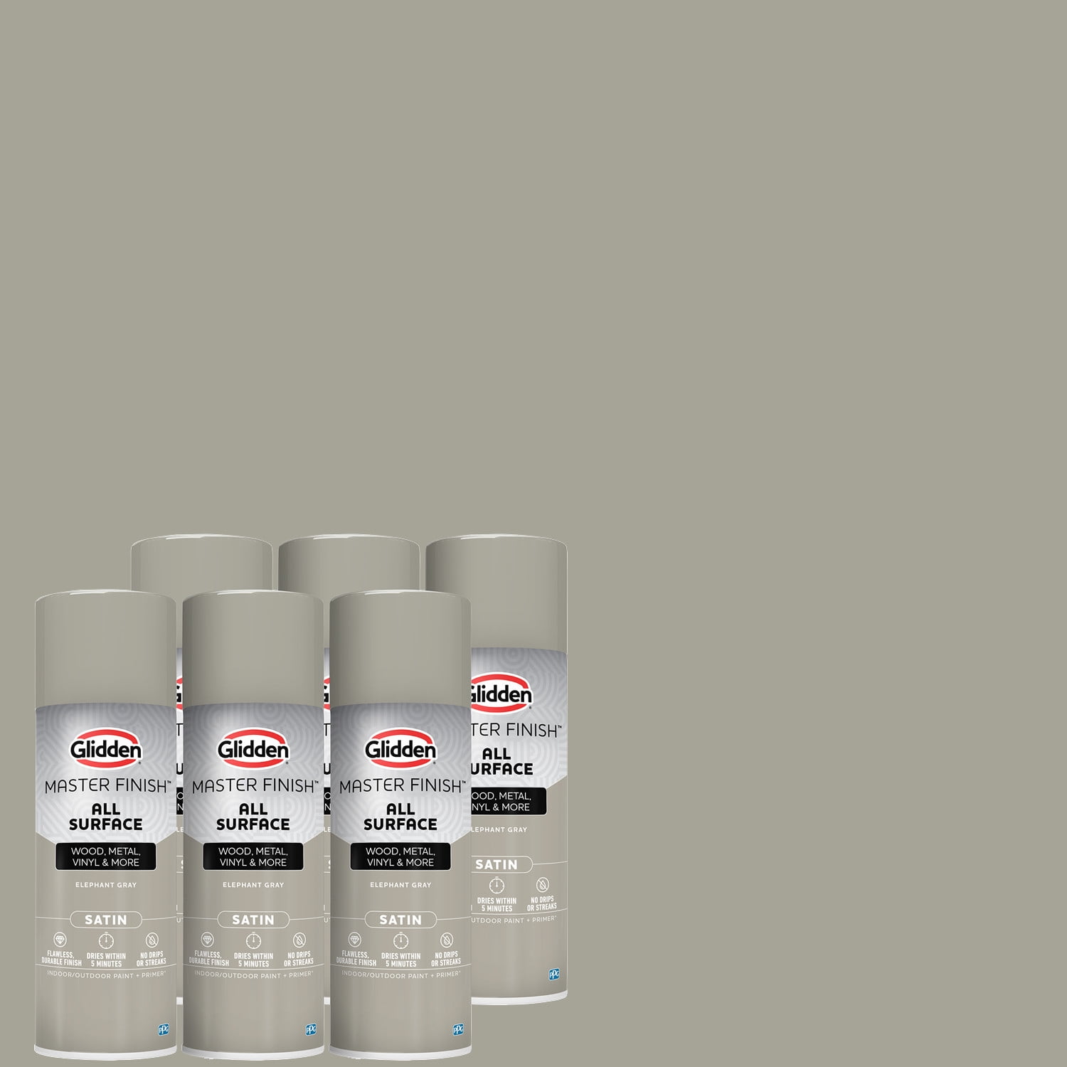 Glidden Master Finish 12 oz. Satin Elephant Gray Interior/Exterior All ...