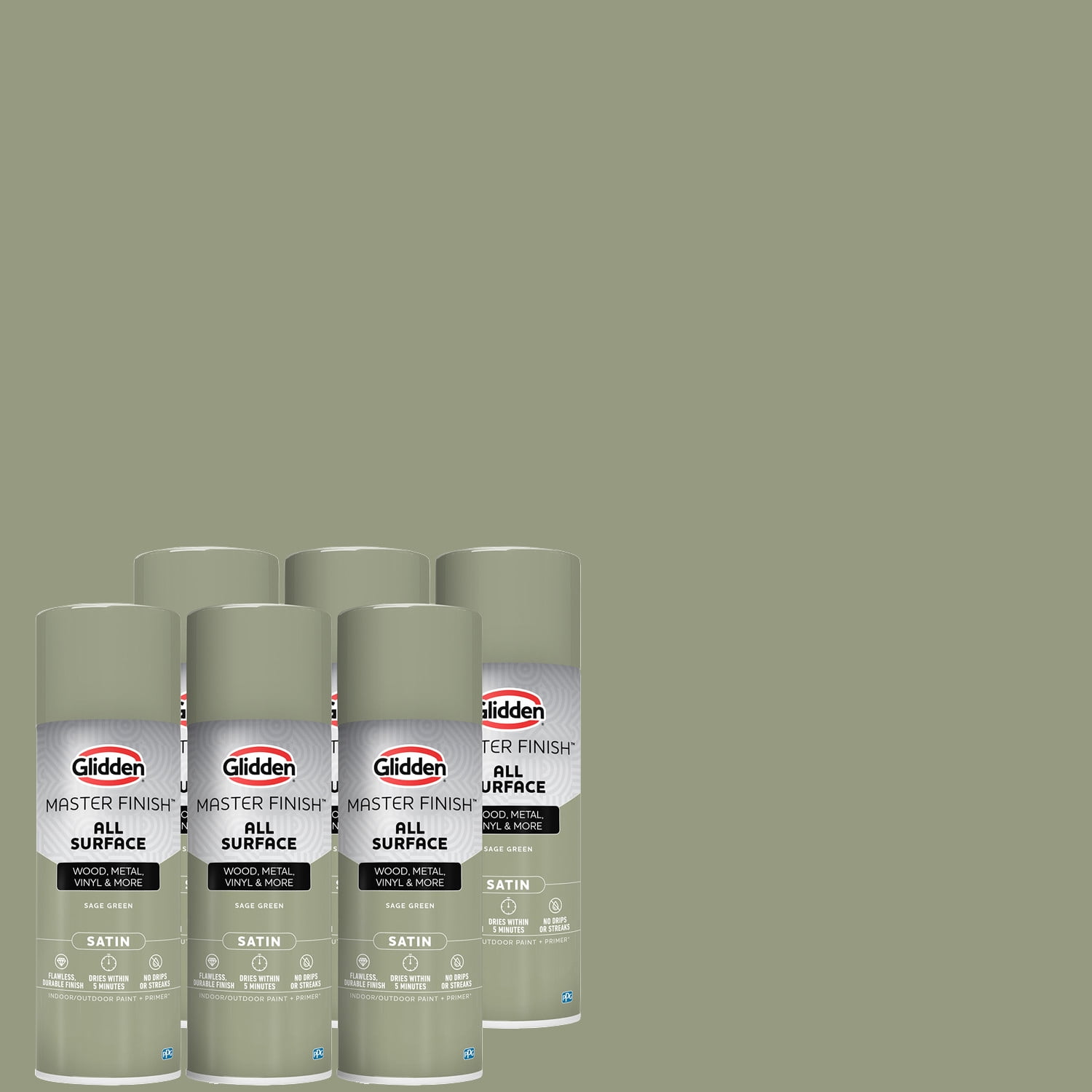 Glidden Master Finish 12 oz. Satin Green Sage Interior/Exterior All ...