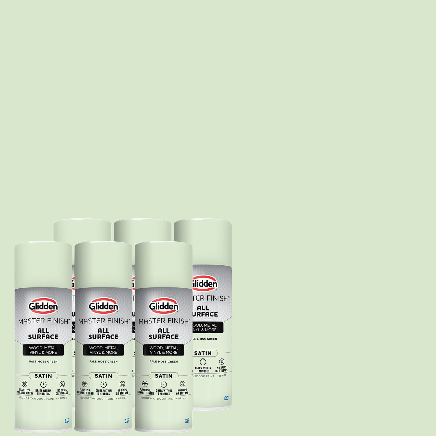 Glidden Master Finish 12 oz. Satin Pale Moss Green Interior/Exterior ...