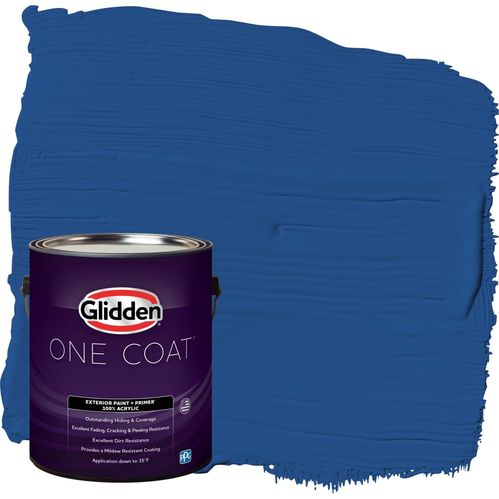 Glidden One Coat 1 Gallon Brilliant Blue / Blue Semi-Gloss Exterior ...