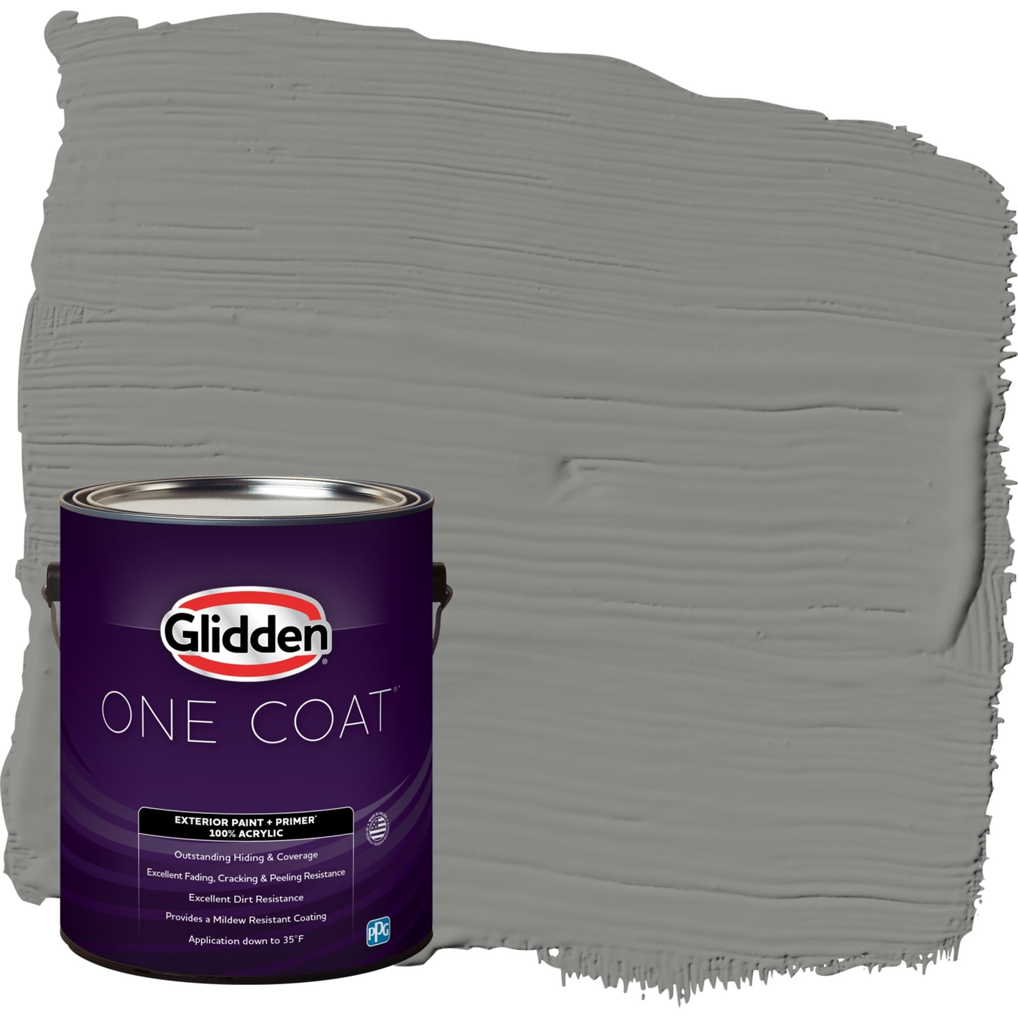 Glidden One Coat 1 Gallon Downpour / Grey Semi-Gloss Exterior Paint ...