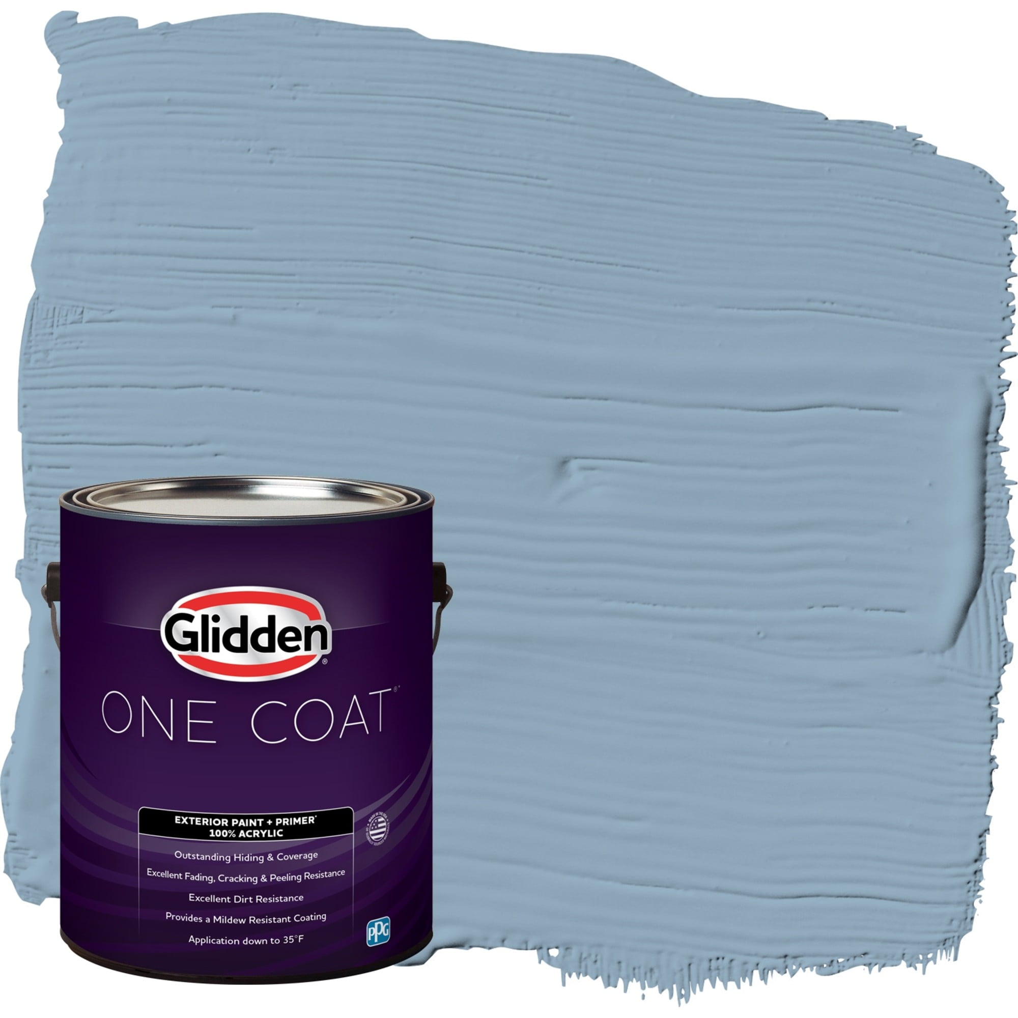 Glidden One Coat 1 Gallon Dresden Dream / Blue Semi-Gloss Exterior ...