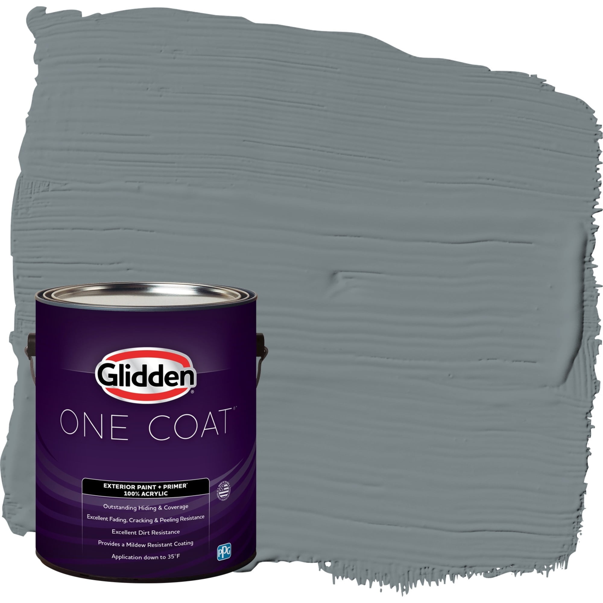 Glidden One Coat 1 Gallon Garrison Gray / Grey Semi-Gloss Exterior ...