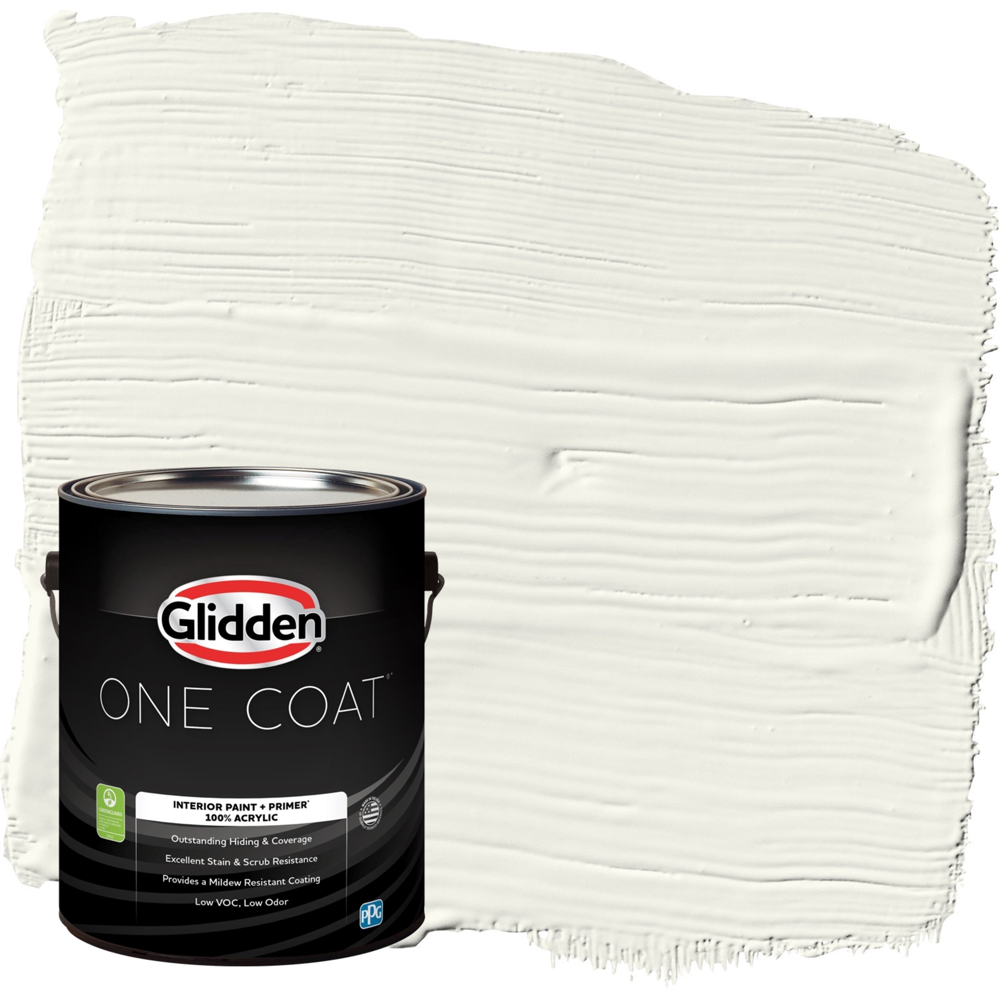 Glidden One Coat 1 Gallon Gypsum / Off-White Semi-Gloss Interior Paint ...