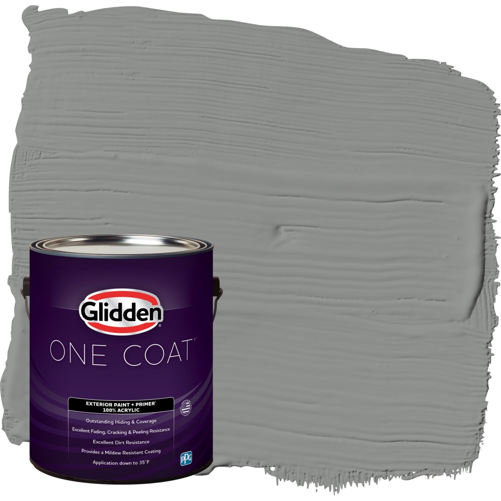 Glidden One Coat 1 Gallon Phoenix Fossil / Gray Semi-Gloss Exterior ...