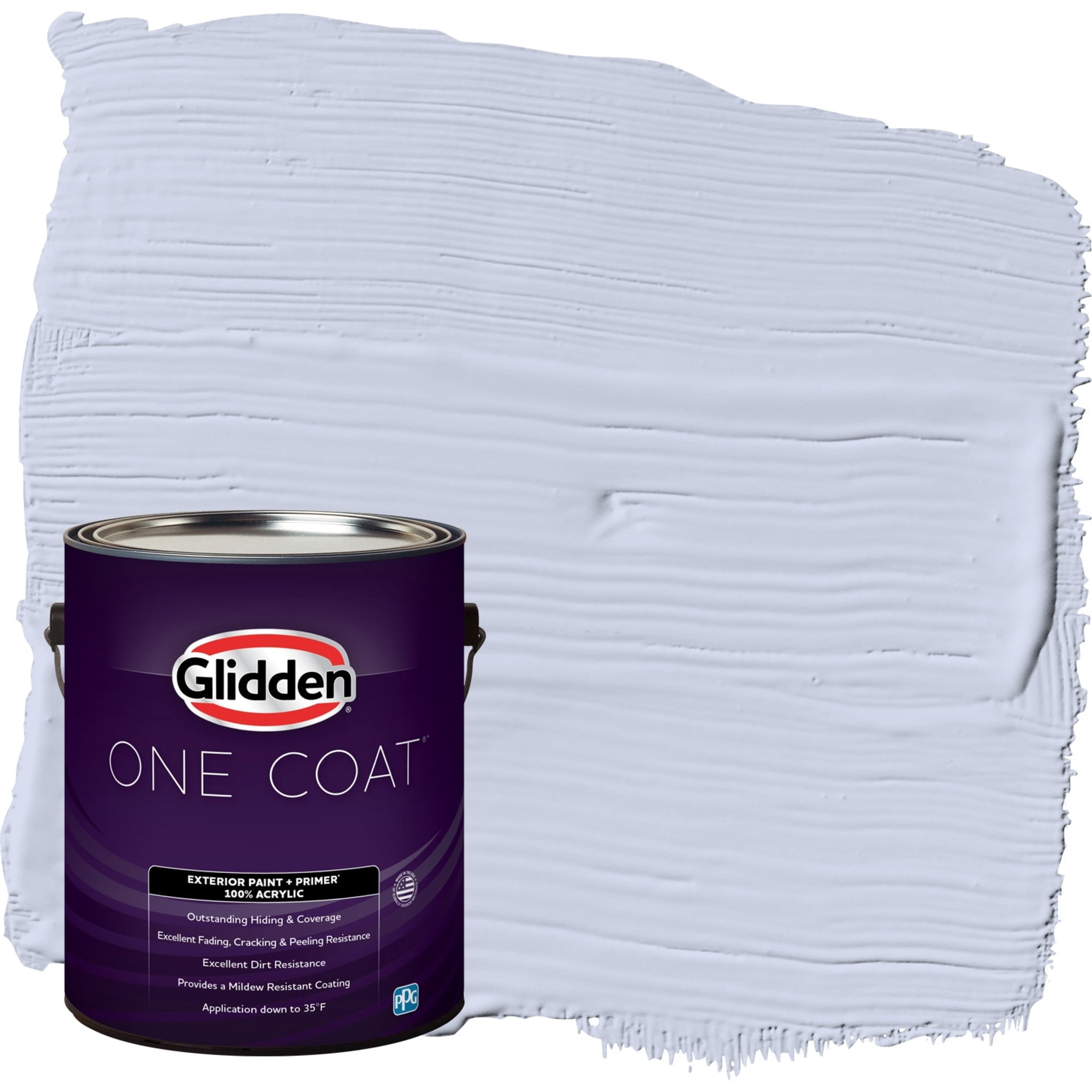 Glidden One Coat 1 Gallon Sweet Emily / Blue Semi-Gloss Exterior Paint ...