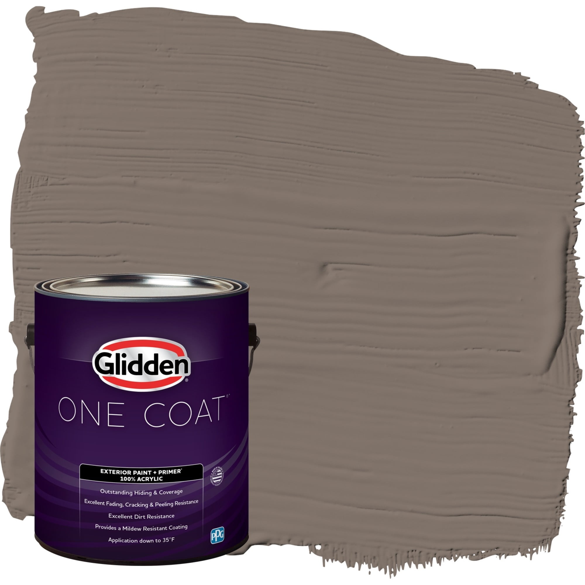 Glidden One Coat 1 Gallon Tattle Tail / Gray Semi-Gloss Exterior Paint ...