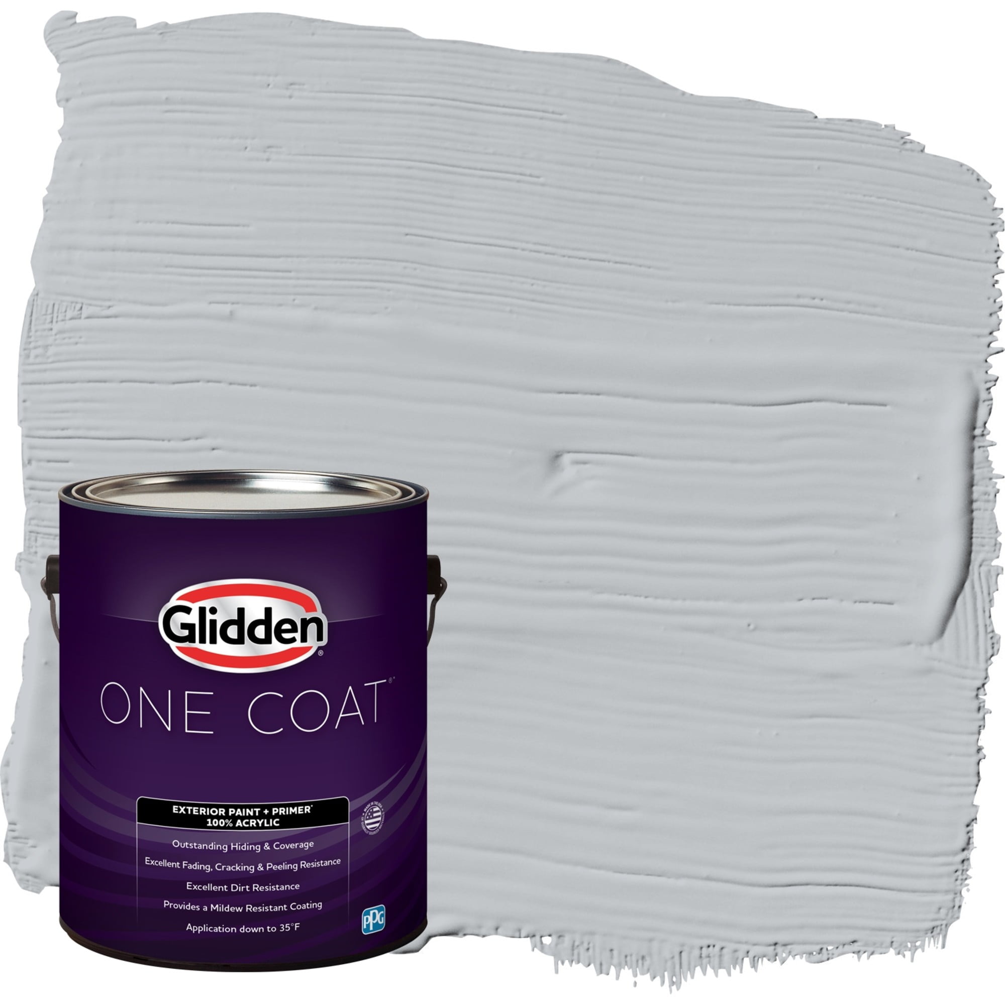 Glidden One Coat 1 Gallon Train / Gray Semi-Gloss Exterior Paint with ...
