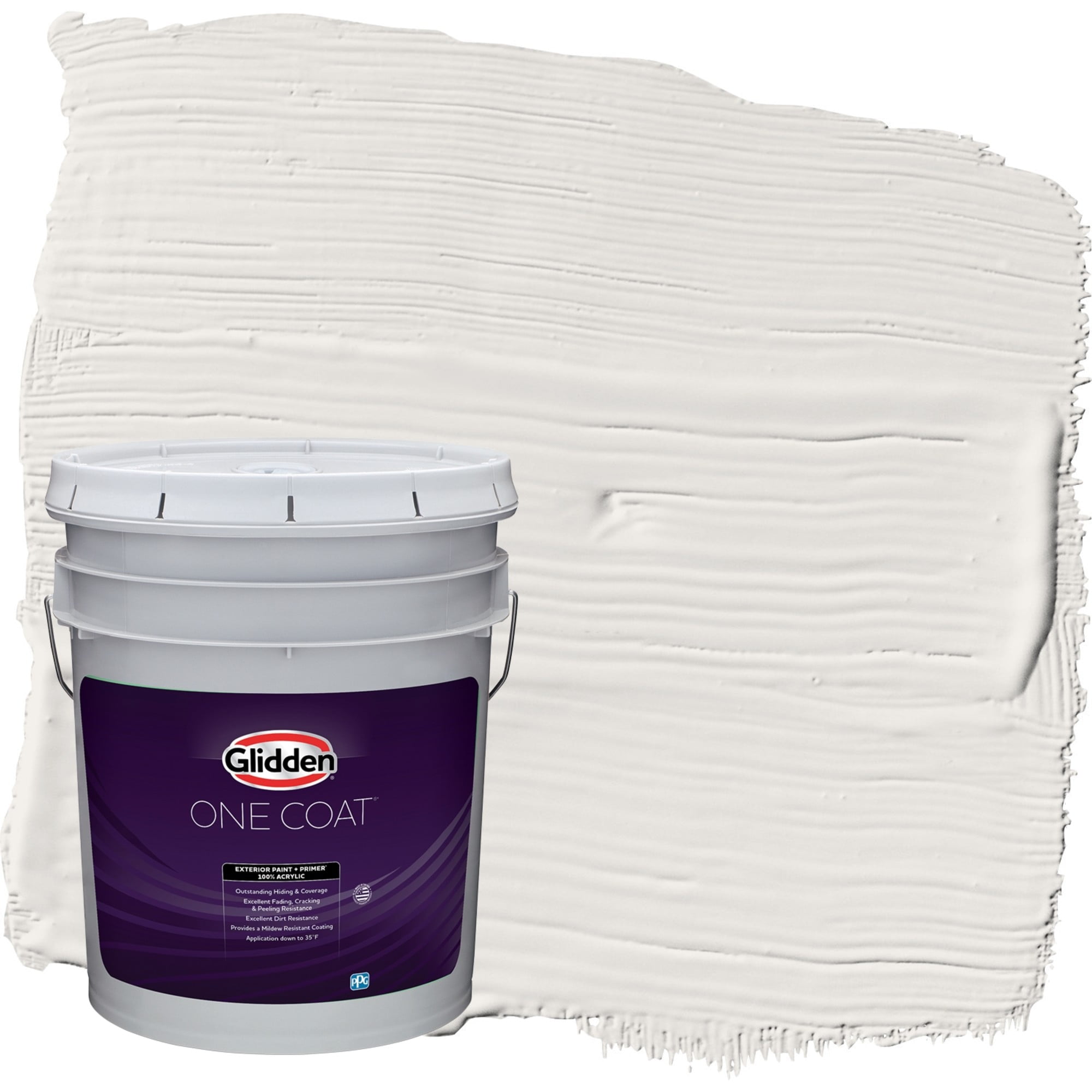 Glidden One Coat 5 Gallons Arctic Cotton / White Semi-Gloss Exterior ...