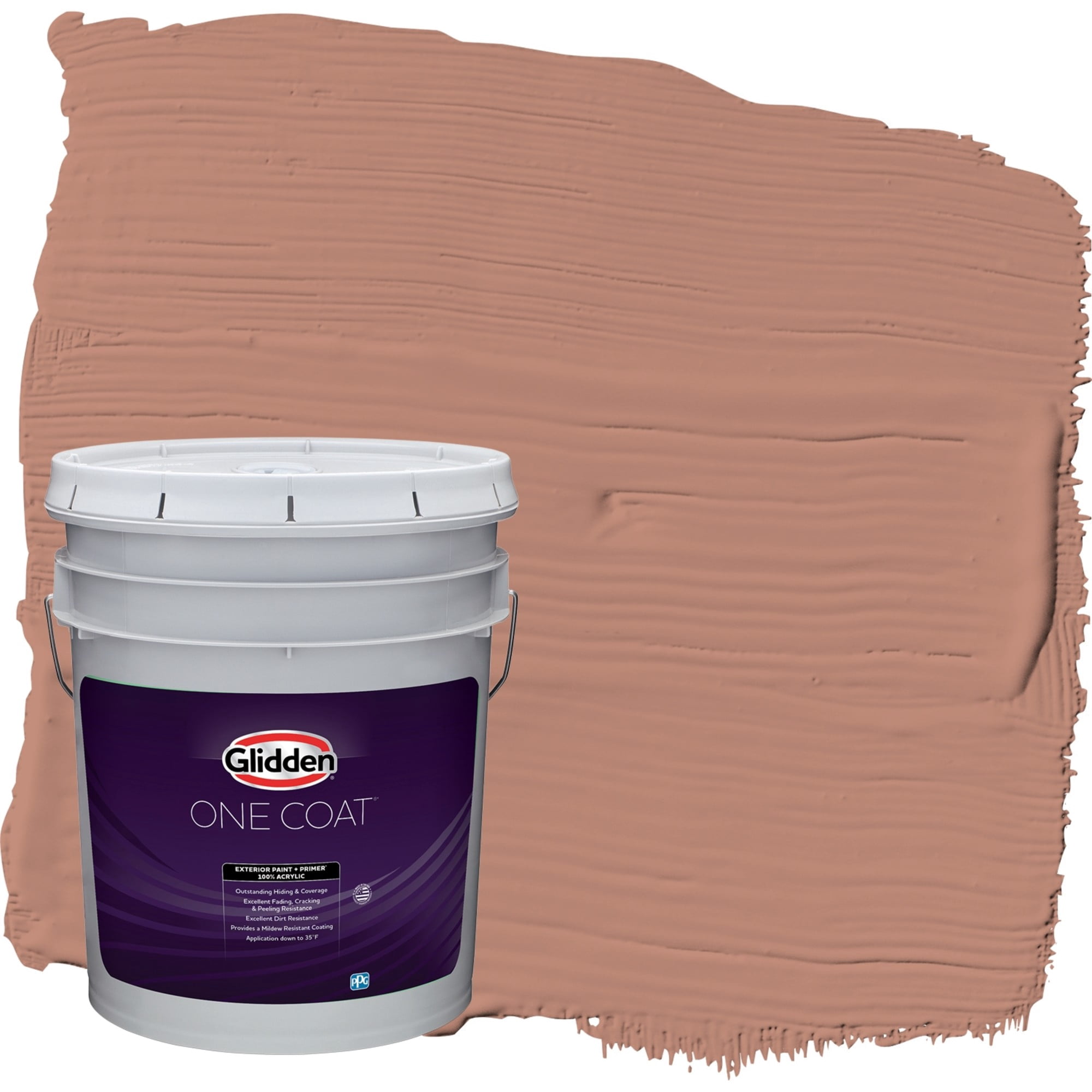 Glidden One Coat 5 Gallons Big Cypress / Orange Semi-Gloss Exterior ...