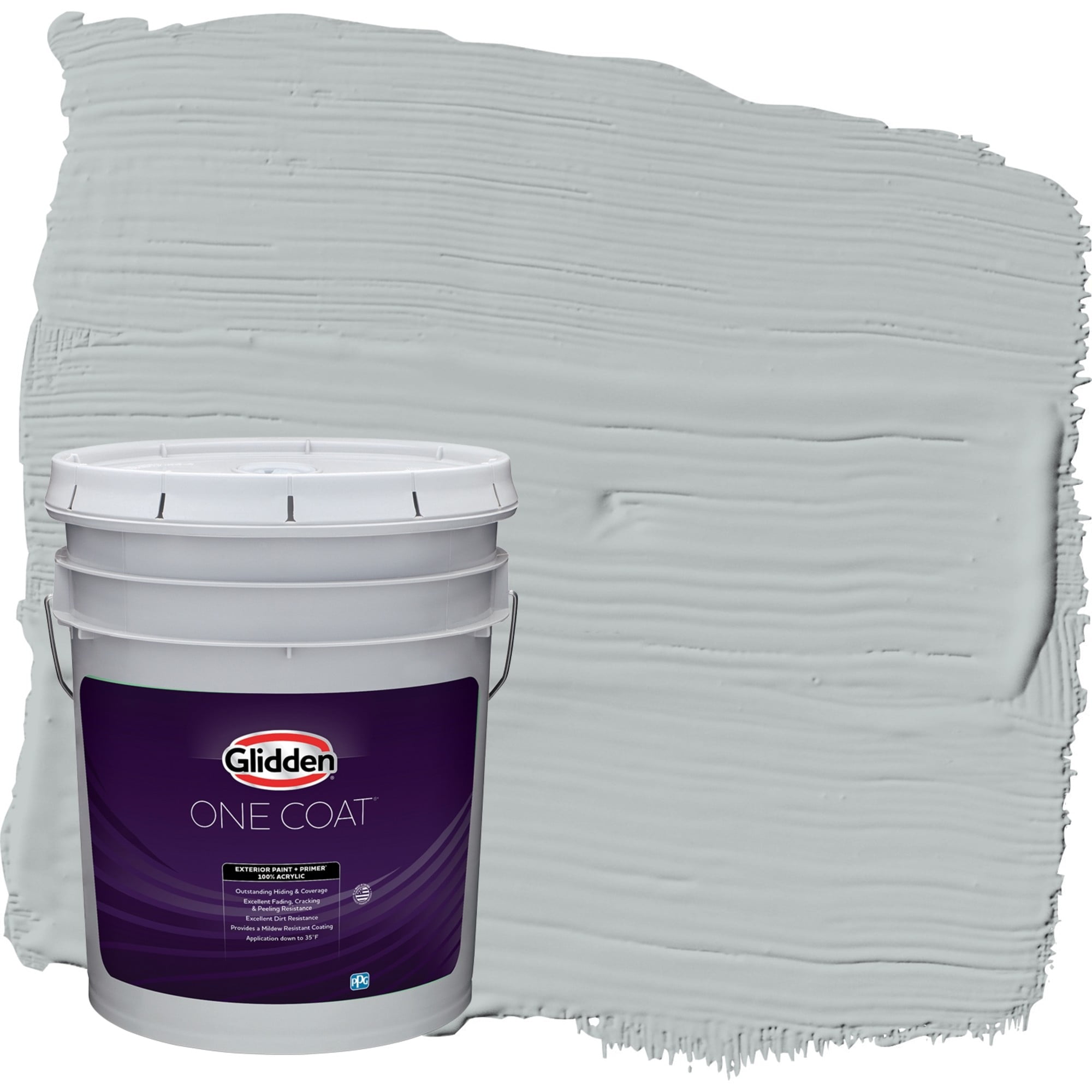 Glidden One Coat 5 Gallons Maiden Mist / Blue Semi-Gloss Exterior Paint ...