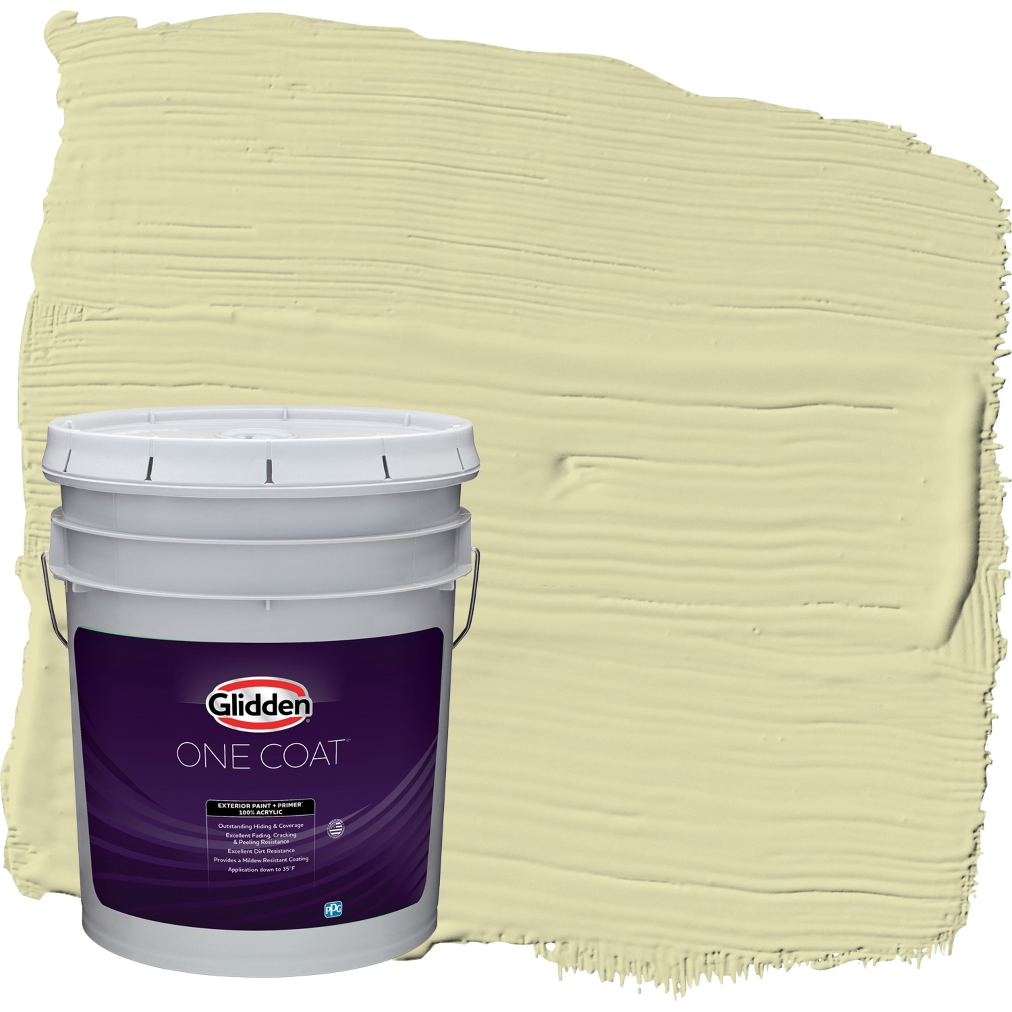 Glidden One Coat 5 Gallons Misty Moor / Green Semi-Gloss Exterior Paint ...