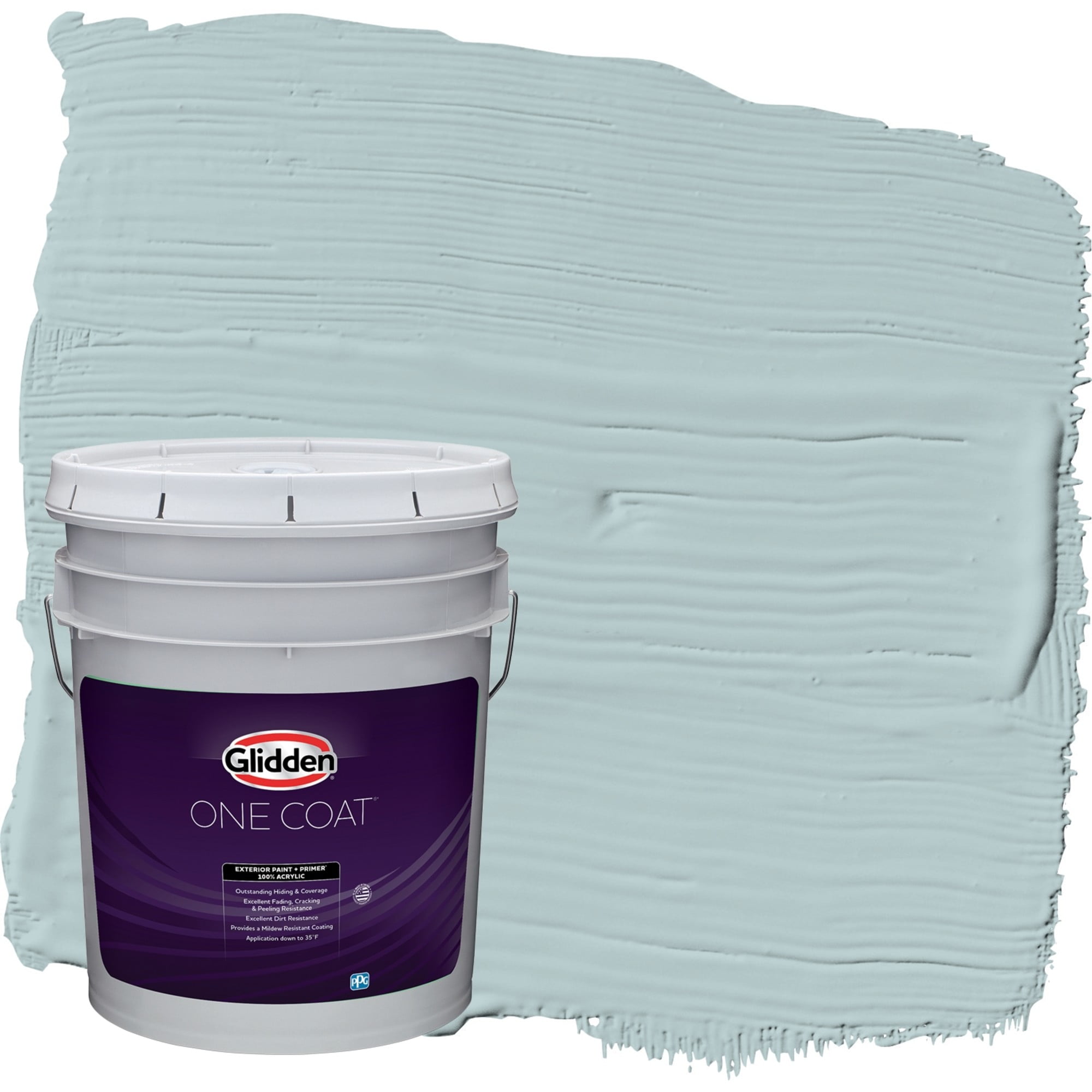 Glidden One Coat 5 Gallons Misty Surf / Blue Semi-Gloss Exterior Paint ...