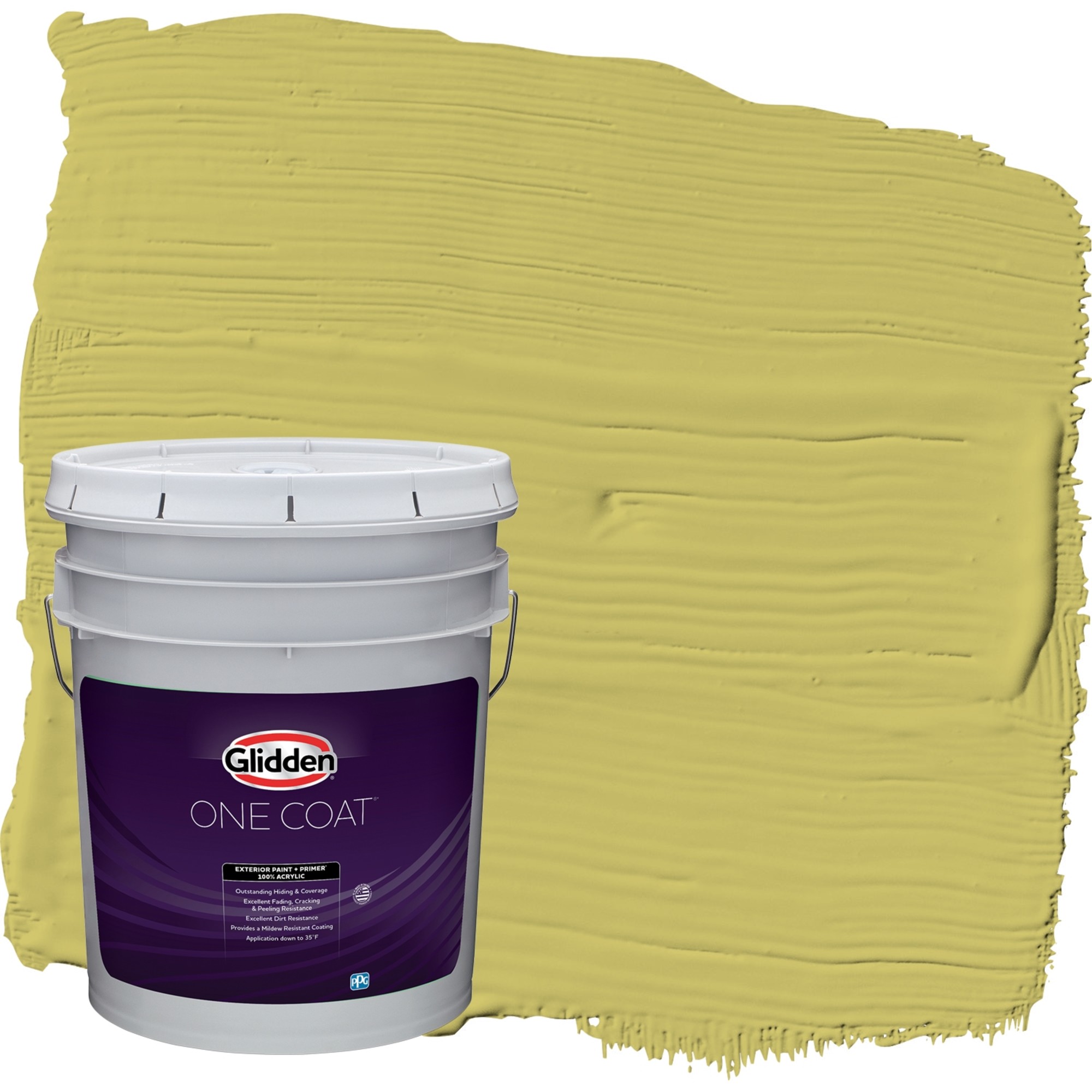 Glidden One Coat 5 Gallons Secret Safari / Green Semi-Gloss Exterior ...