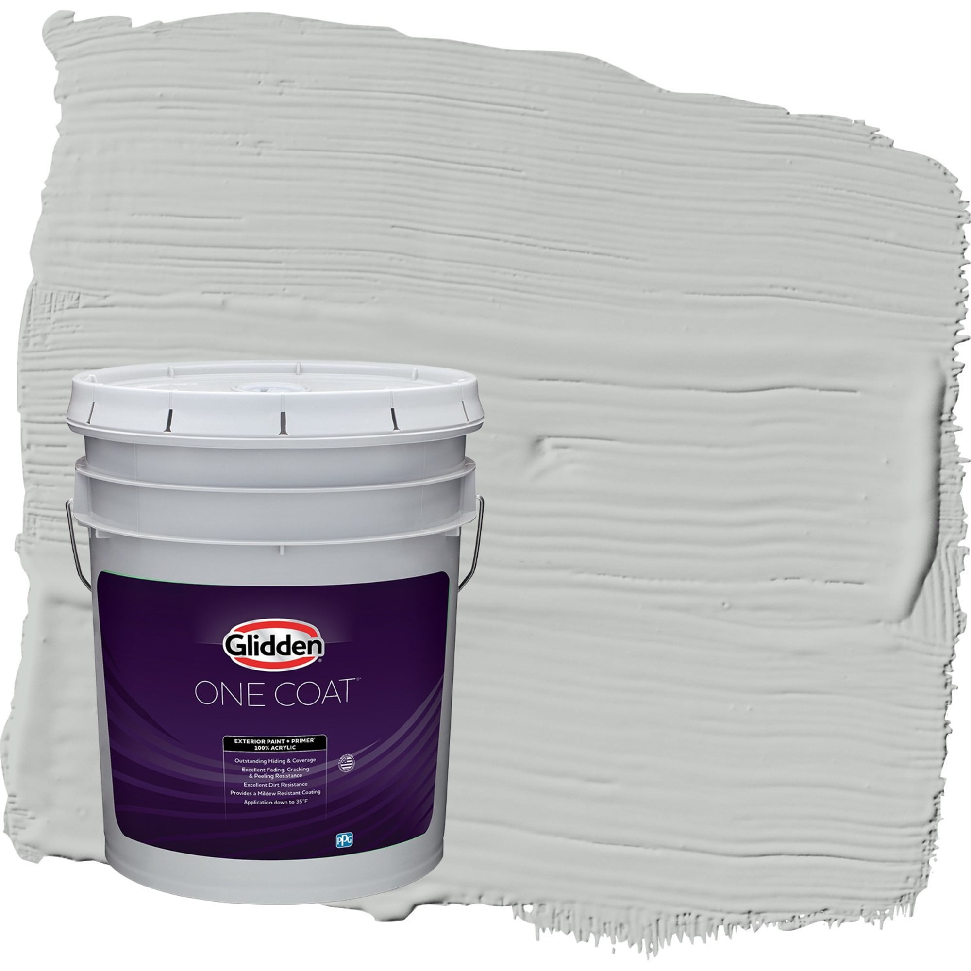 Glidden One Coat Solitary State / Gray Semi-Gloss Exterior Paint with ...