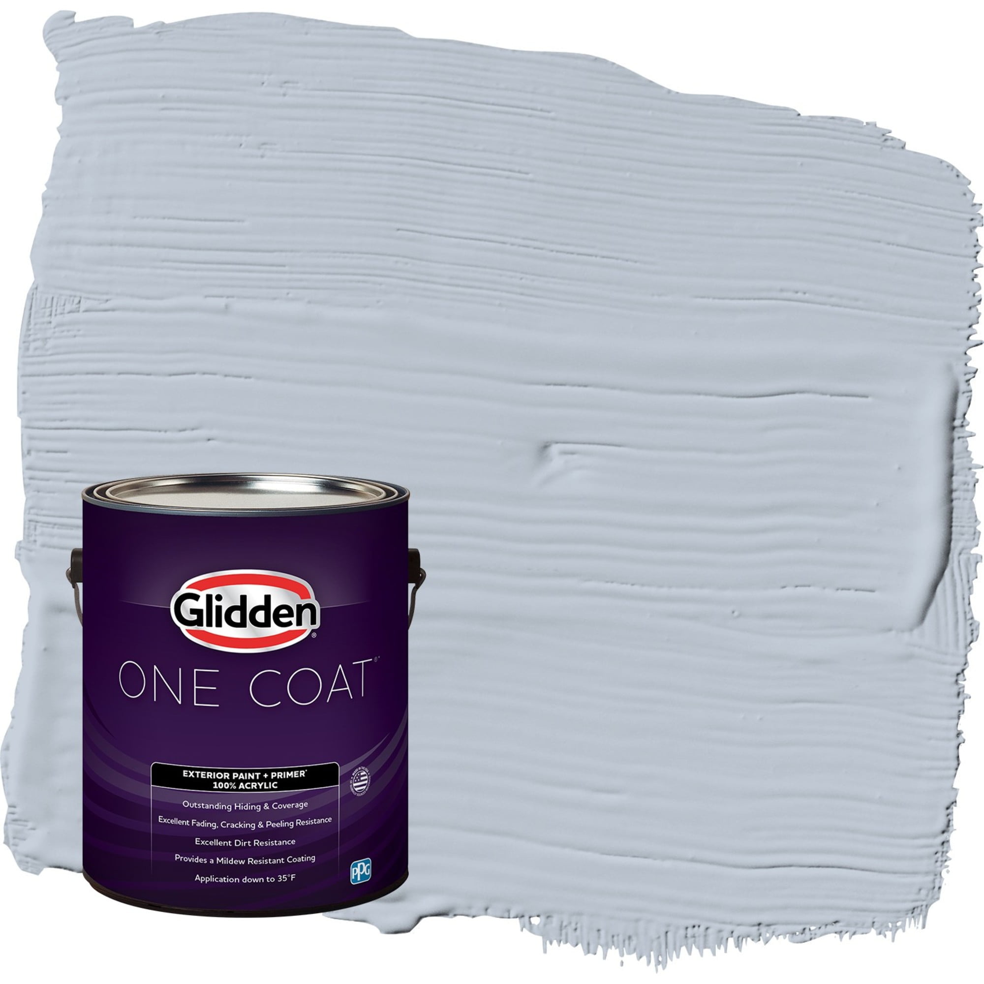 Glidden One Coat Blue Dolphin / Blue Flat Exterior Paint with Primer, 1 ...