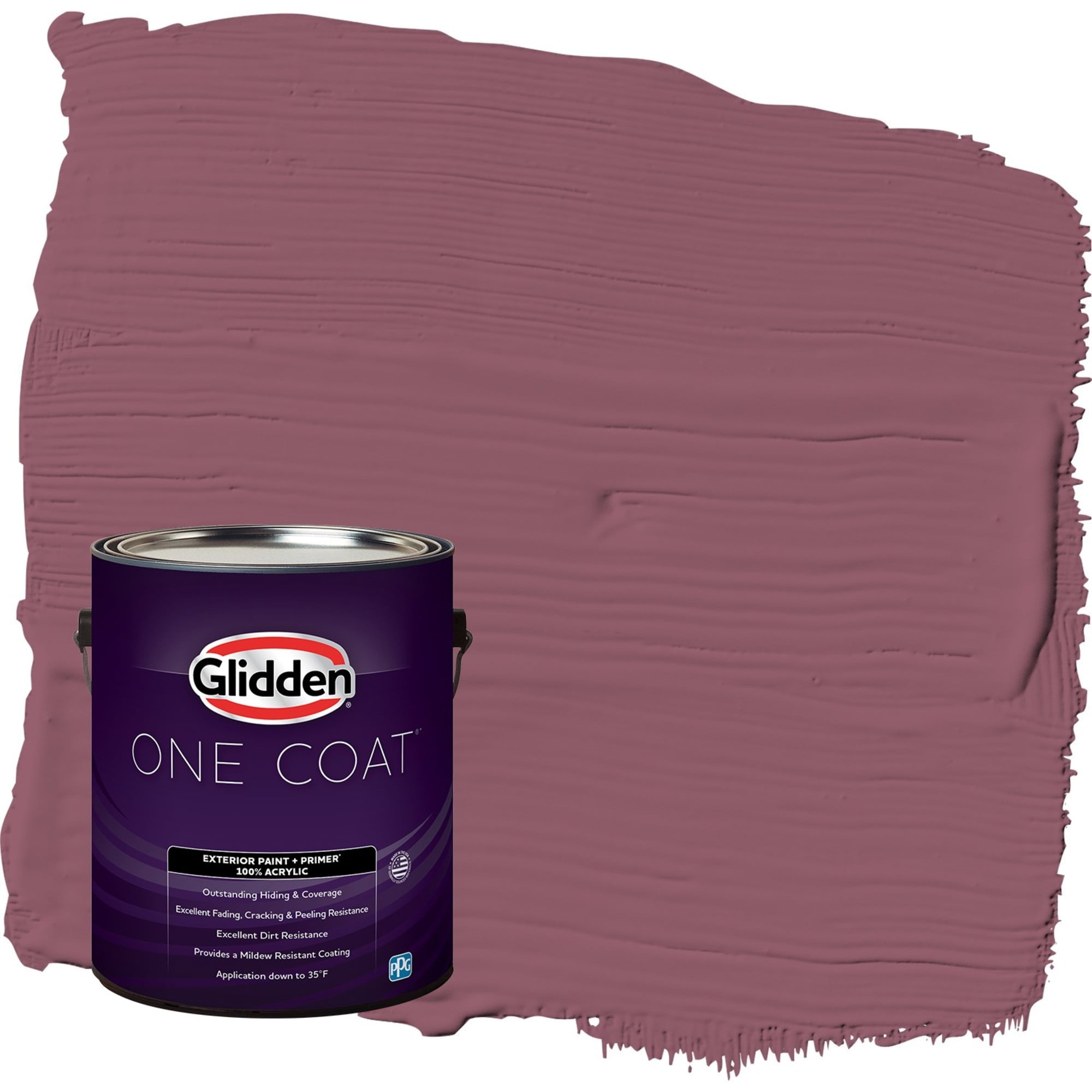 Glidden One Coat Cabernet / Purple Flat Exterior Paint with Primer, 1 ...
