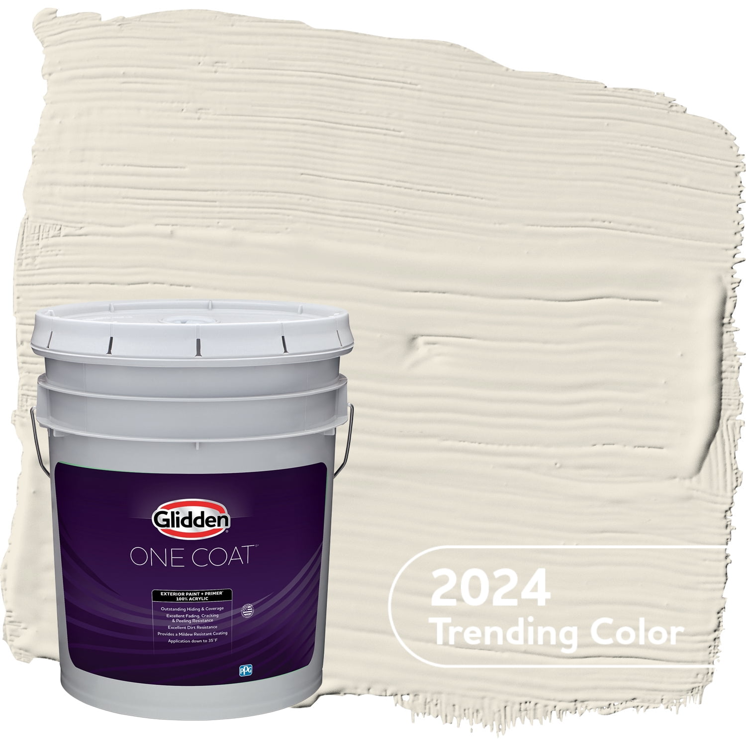 Glidden One Coat Exterior Paint + Primer Focus / Off White, Semi-Gloss ...