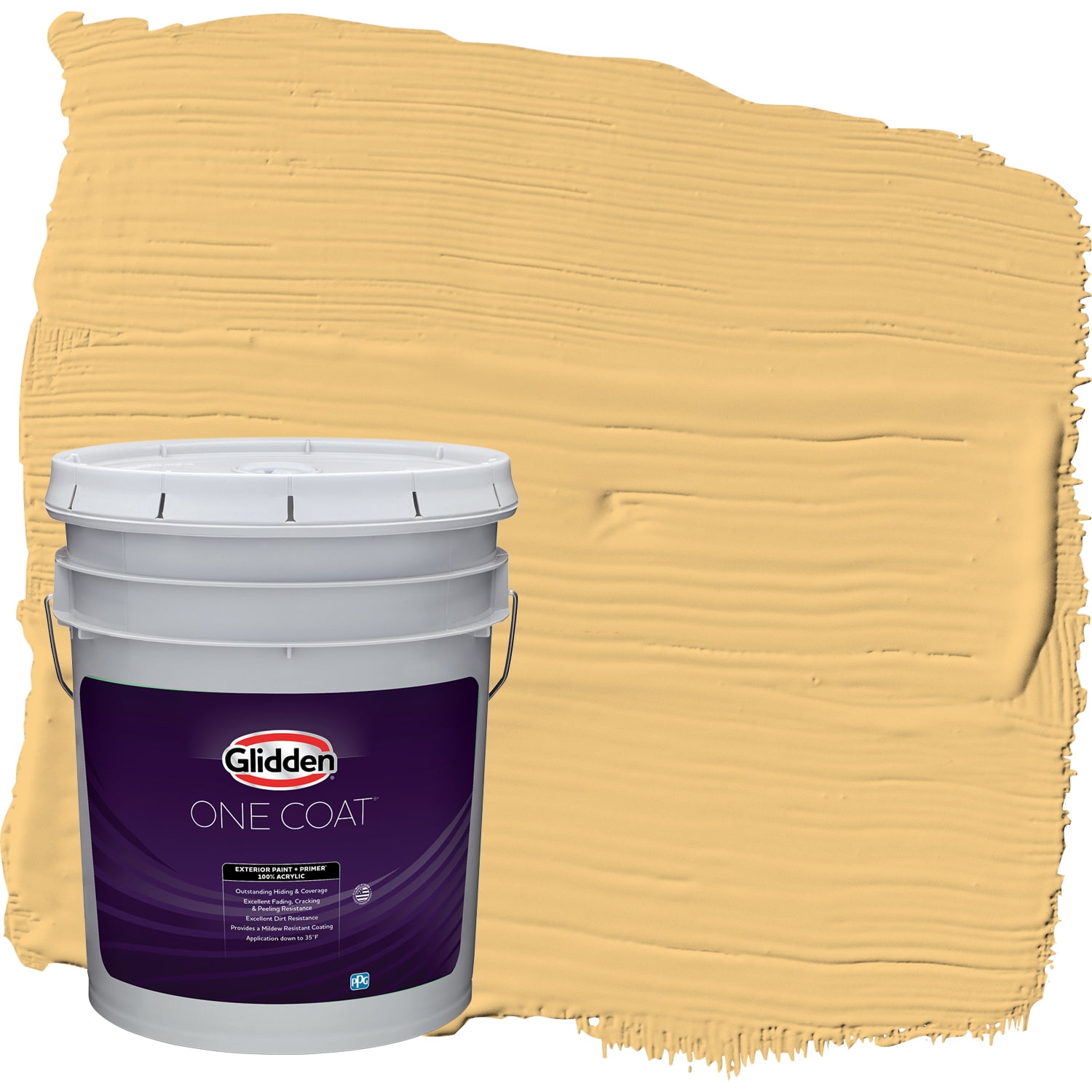 Glidden One Coat Exterior Paint + Primer Gold Buff / Yellow, Semi-Gloss ...