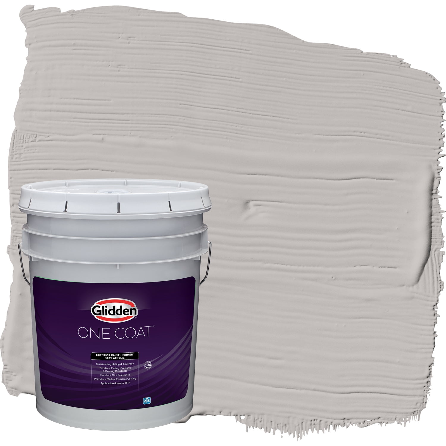 Glidden One Coat Exterior Paint + Primer Gray Shadows / Grey, Satin, 5 ...