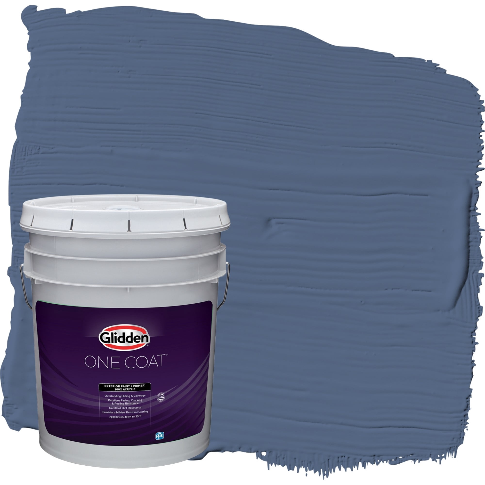 Glidden One Coat Exterior Paint & Primer Stained Glass / Blue, Semi ...