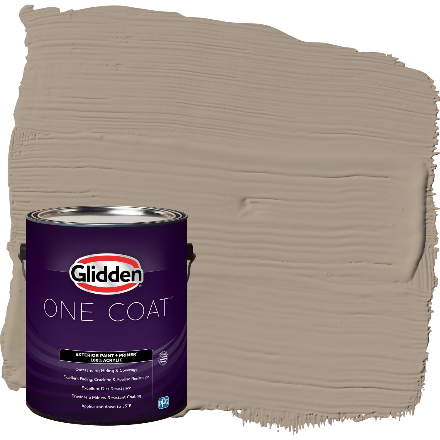 Glidden One Coat Exterior Paint and Primer, Diversion / Gray, Gallon ...