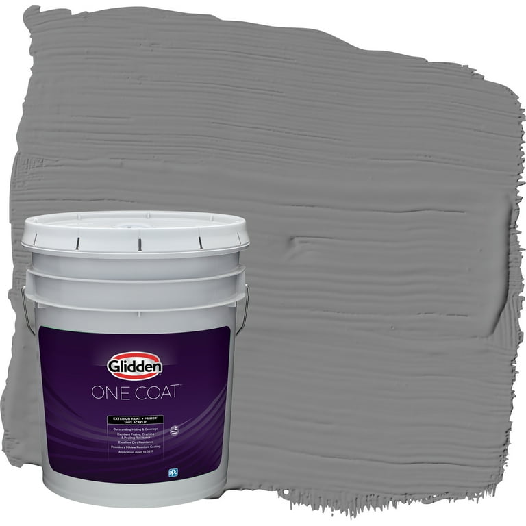 Glidden One Coat Exterior Paint and Primer Dover Gray Gray 5 Gallons Flat Walmart