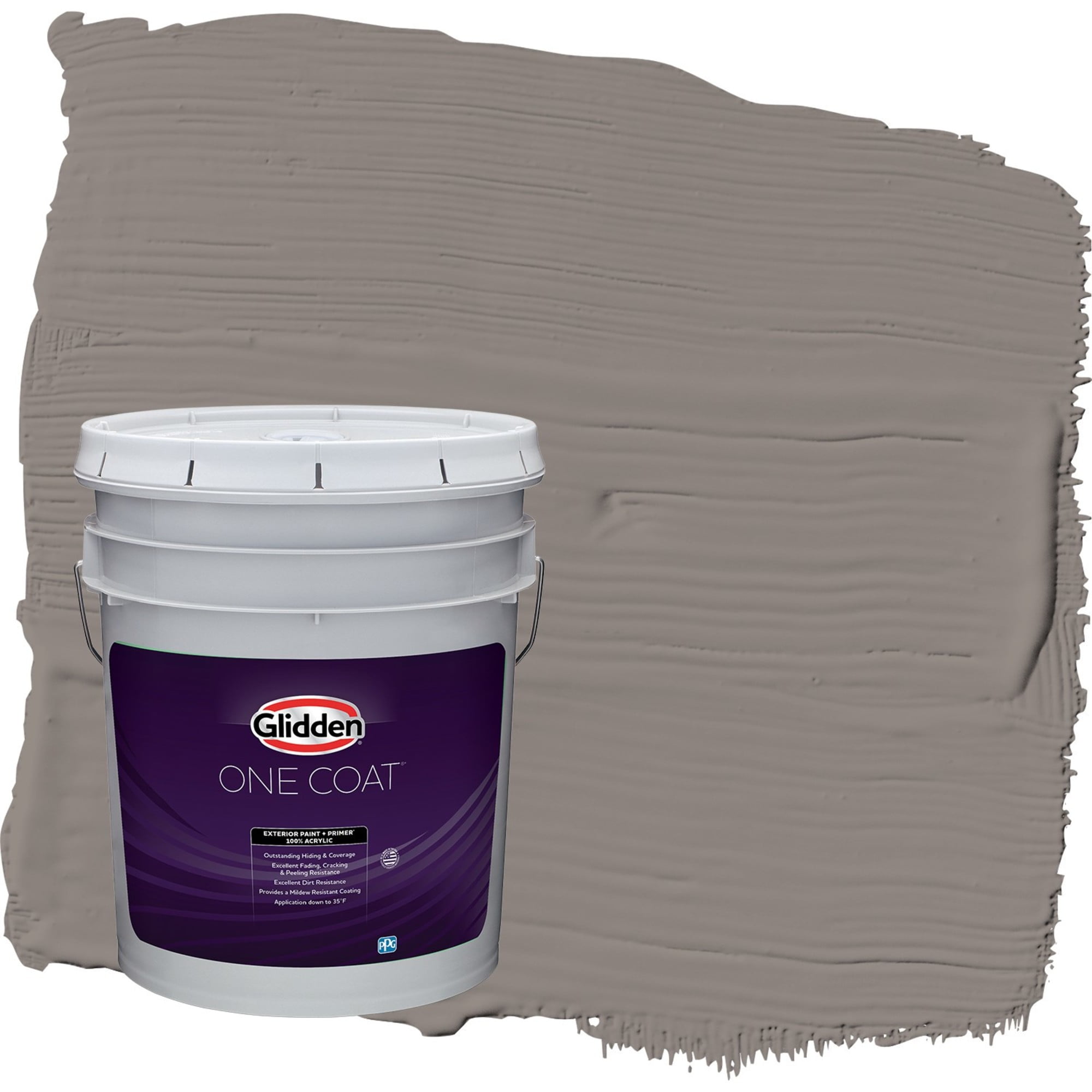 Glidden One Coat Elephant Gray / Grey Semi-Gloss Exterior Paint with ...