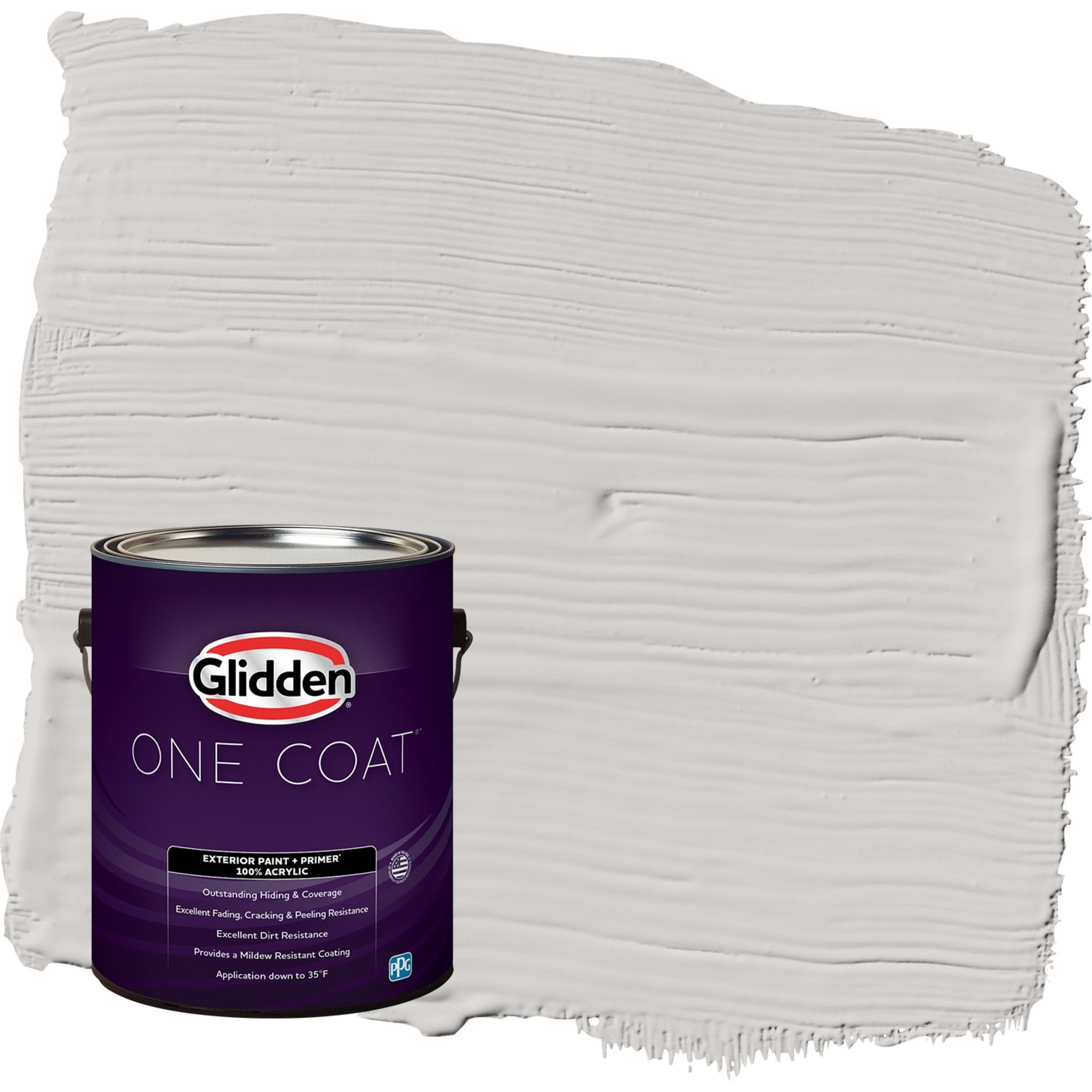 Glidden One Coat Elusion / Grey Satin Exterior Paint with Primer, 1 ...