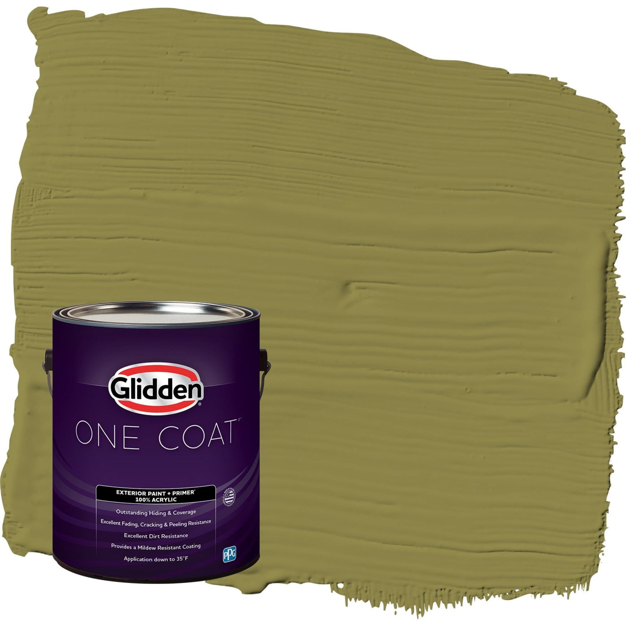 Glidden One Coat Frog's Legs / Green Satin Exterior Paint with Primer ...